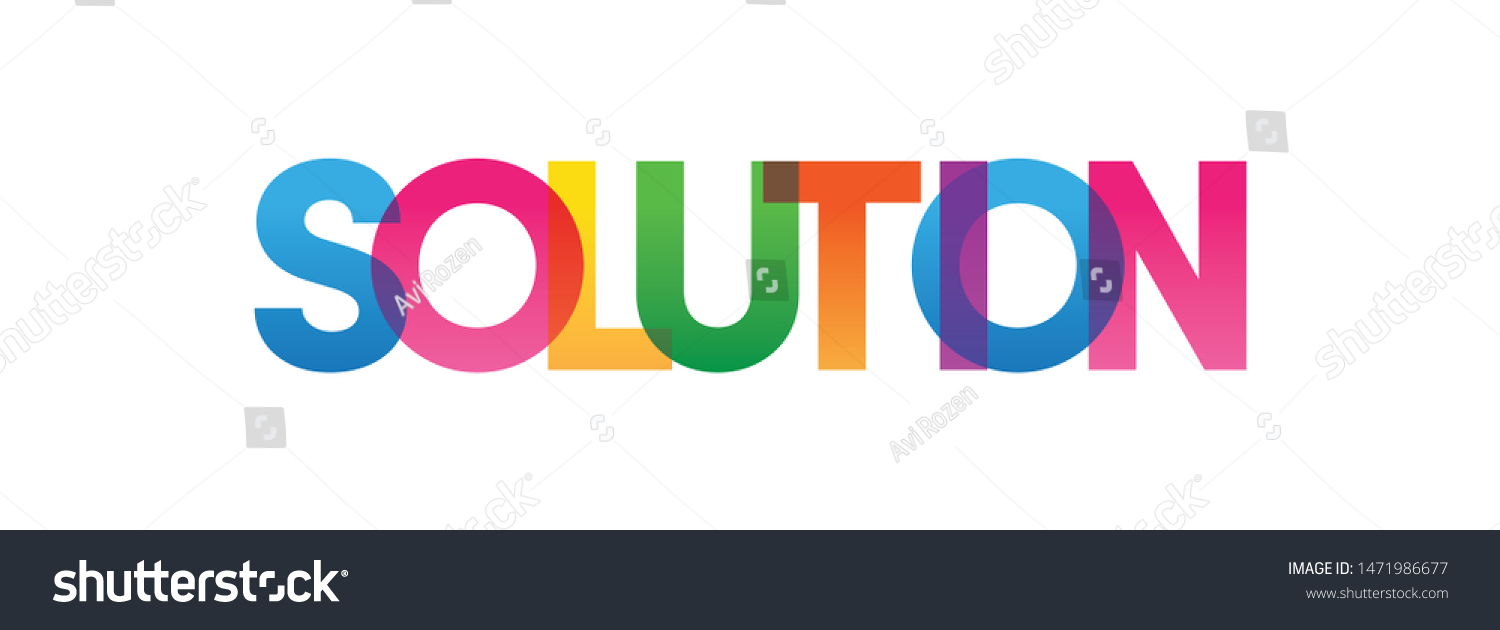 Colored Rainbow Text Word Solution Vector Stock Vector (Royalty Free ...