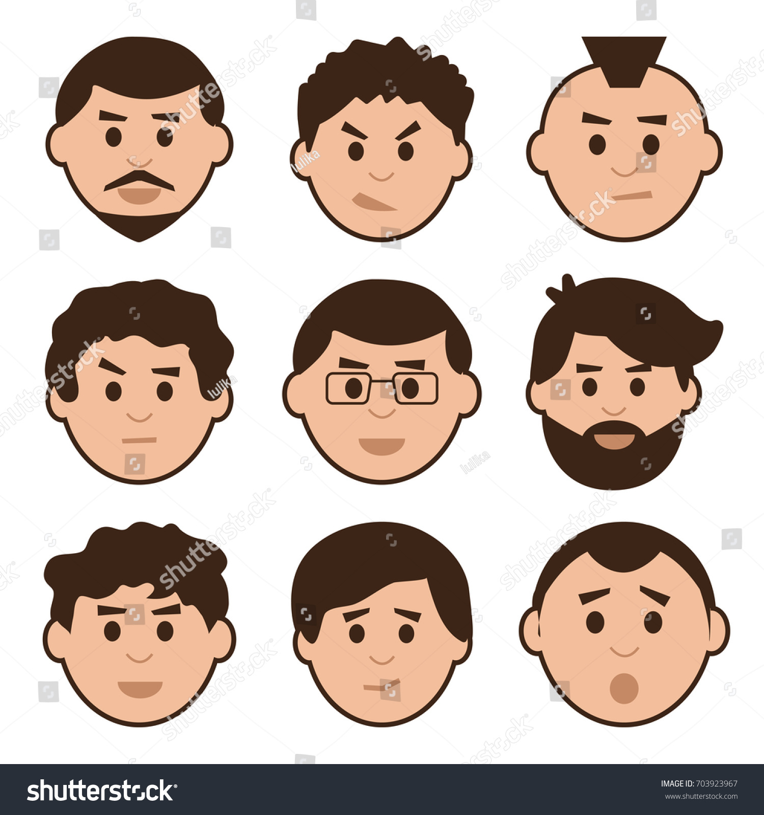 Colored Set Men Different Emotions Vector Stock Vector (Royalty Free ... Colored Set Men Different Emotions Vector Stock Vector (Royalty Free ...