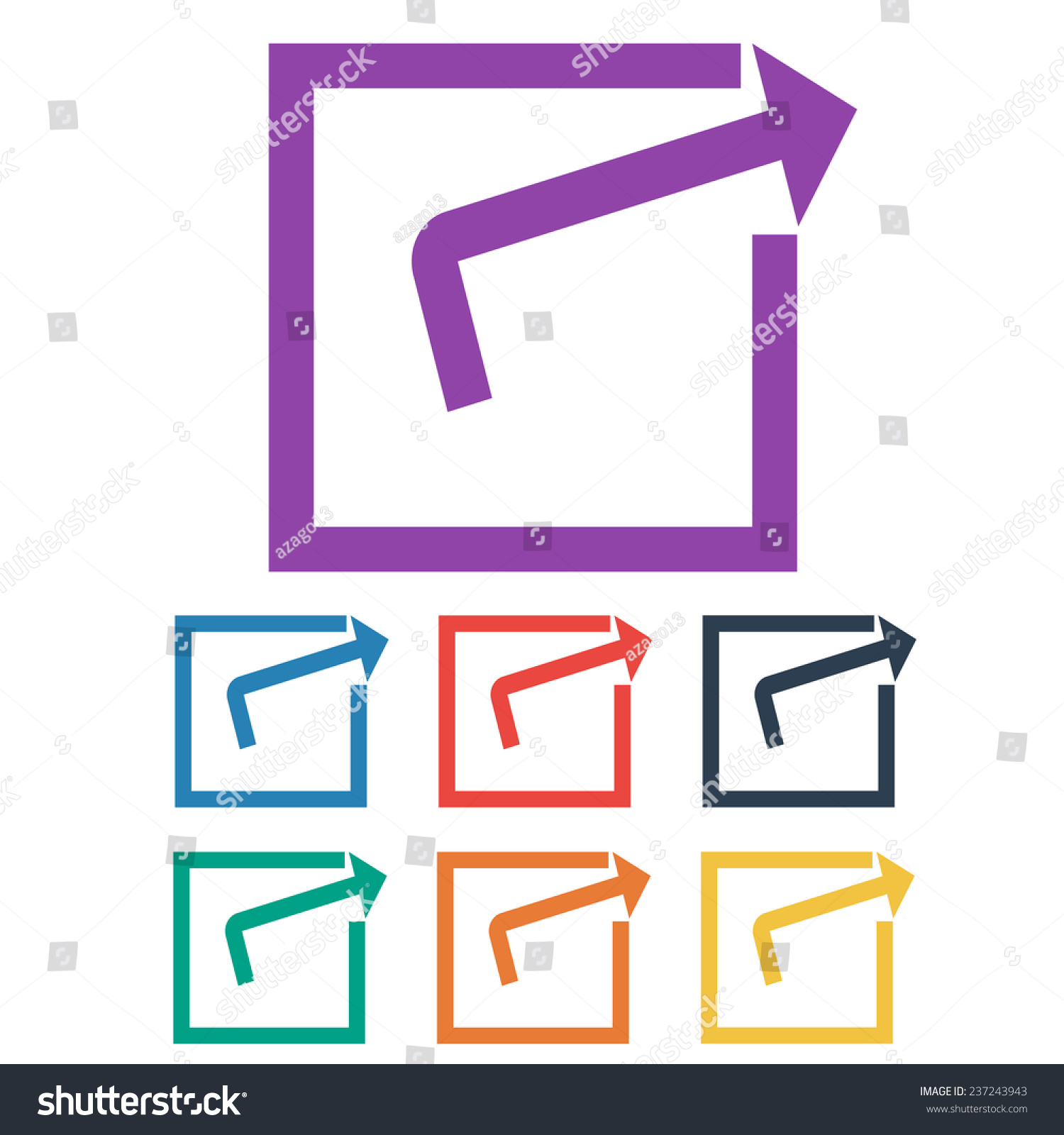 Colored Share Arrow Icon Set Vector Stock Vector (Royalty Free ...