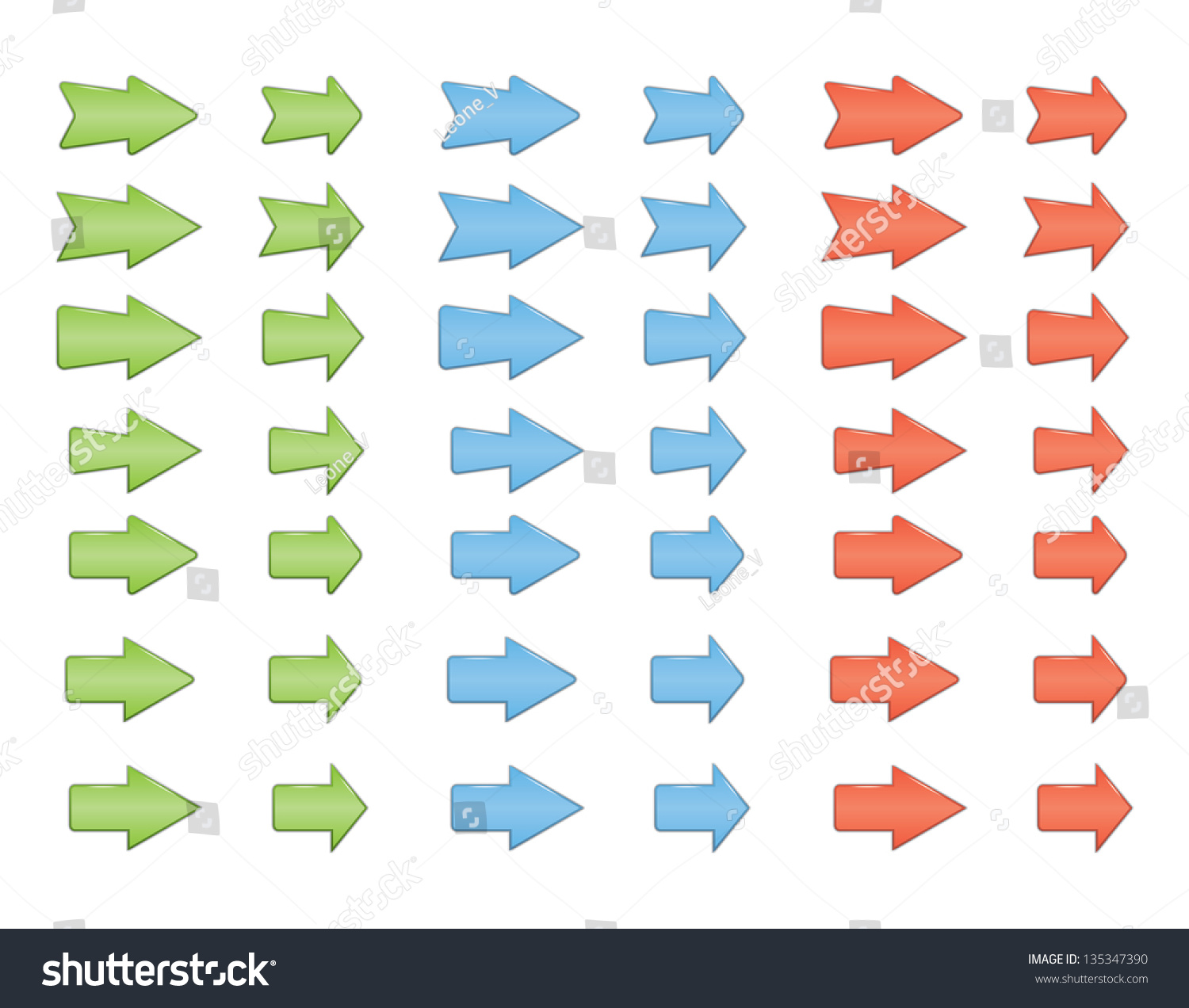 Colored Shiny Arrows Vector Eps10 Stock Vector (Royalty Free) 135347390