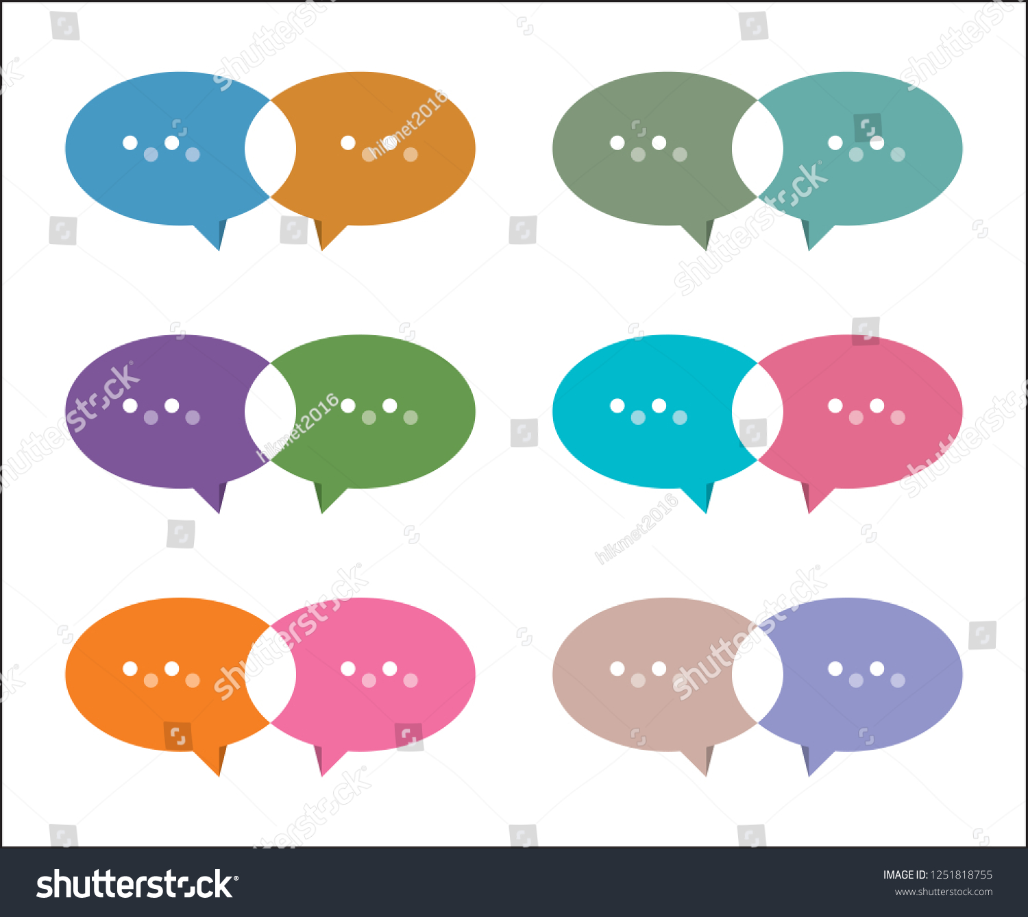 Colored Speech Balloon Set Talking Balloon Stock Vector (Royalty Free ...