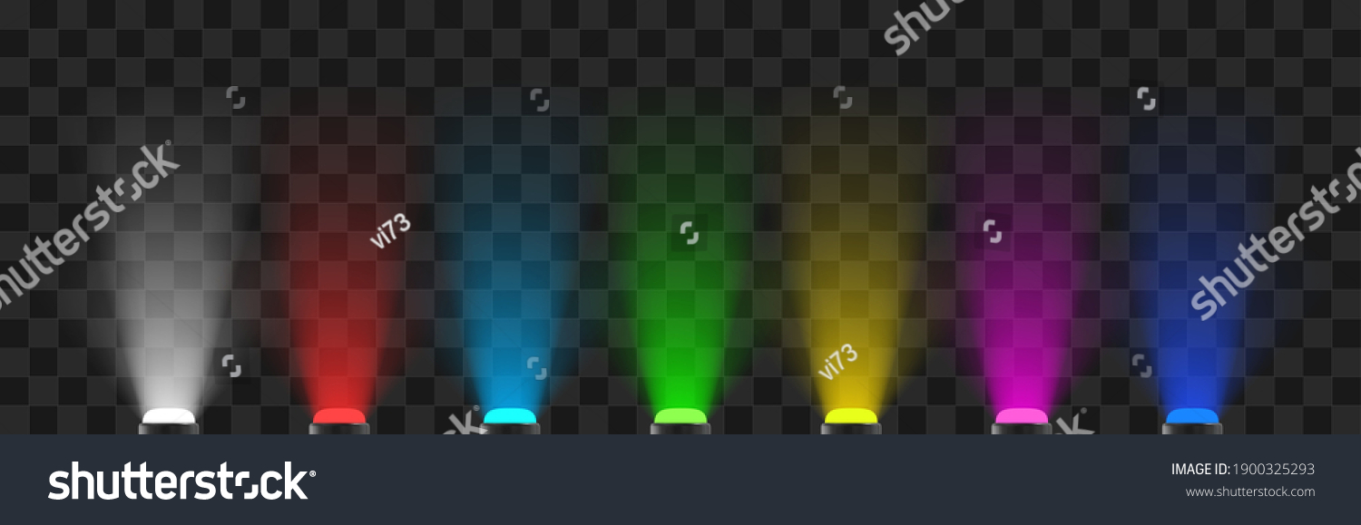 Colored Spotlights Light Rays Vector Led Stock Vector (Royalty Free ...