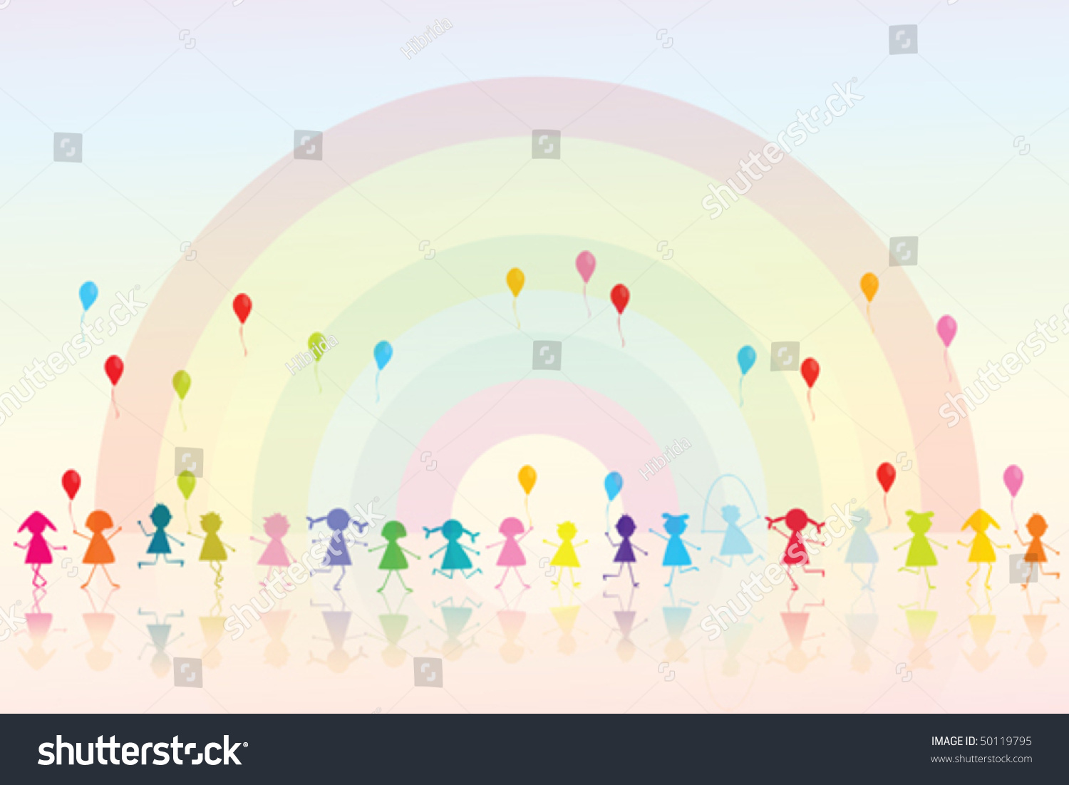 Colored Stylized Children Stock Vector (Royalty Free) 50119795 ...