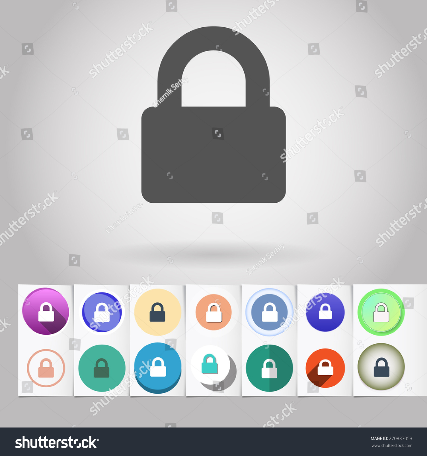 Colored Vector Flat Lock Circle Icon Stock Vector (Royalty Free) 270837053