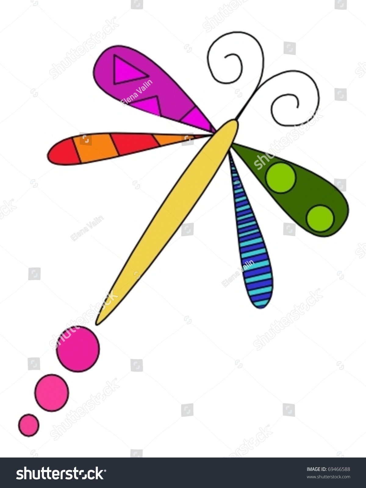 Colorful Abstract Dragonfly Stock Vector (Royalty Free) 69466588 ...