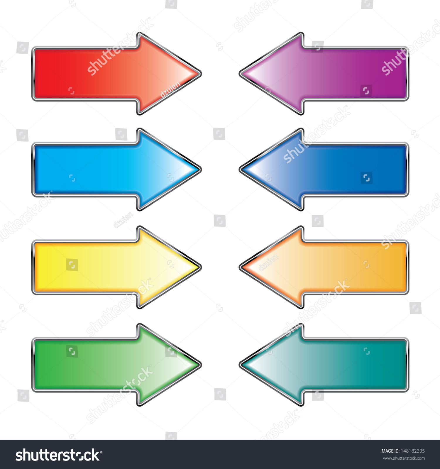 Colorful Arrow Set. Stock Vector Illustration 148182305 : Shutterstock