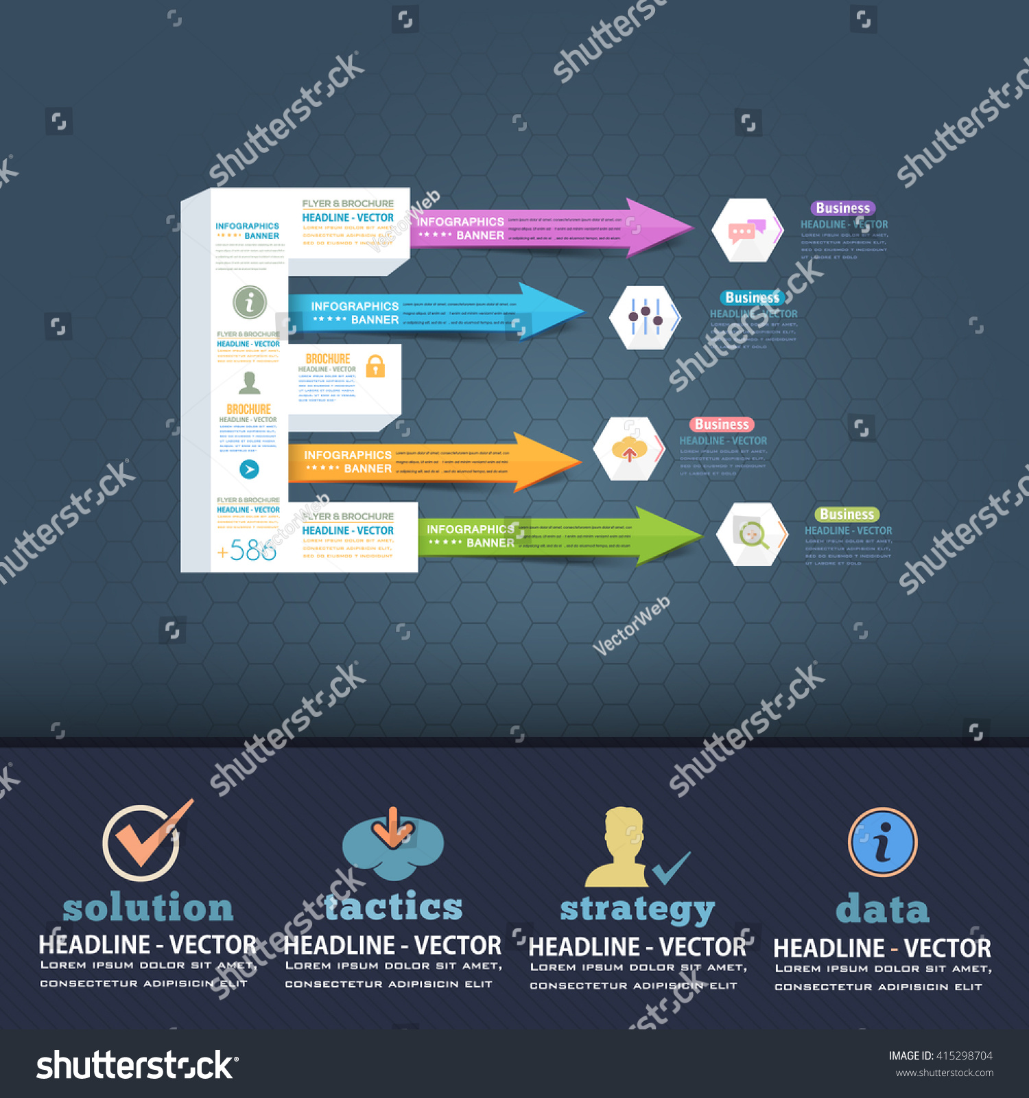Colorful Arrows Letter E Infographics Design Stock Vector (Royalty Free ...