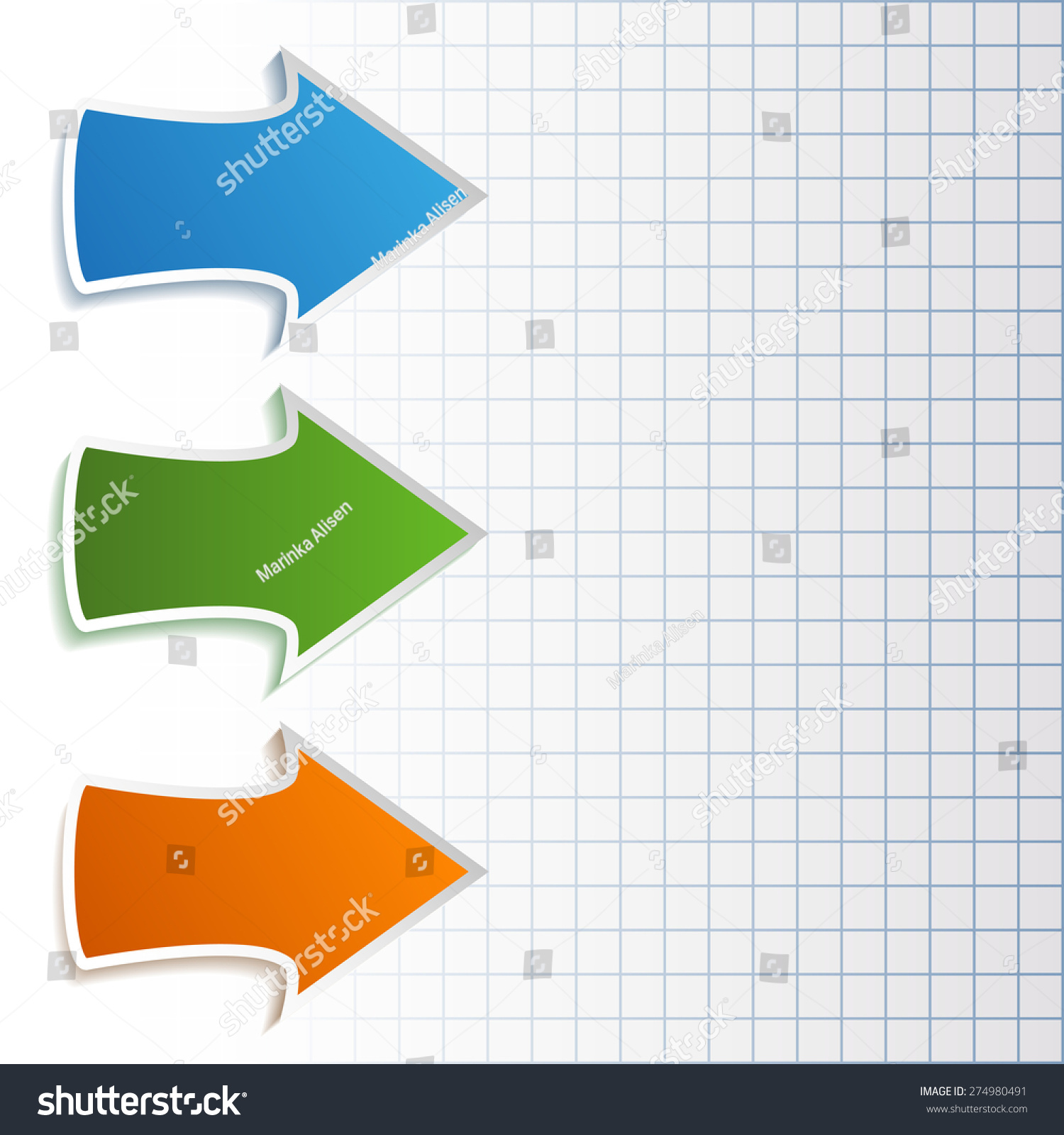 Colorful Arrows On Checkered Sheet Stock Vector (Royalty Free) 274980491
