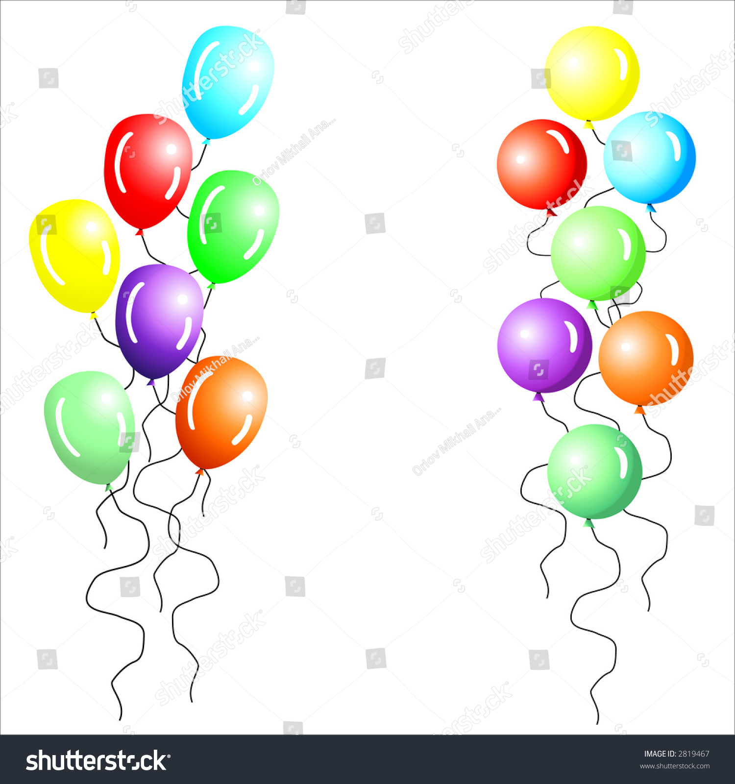 Colorful Balloons Vector Stock Vector (Royalty Free) 2819467 | Shutterstock