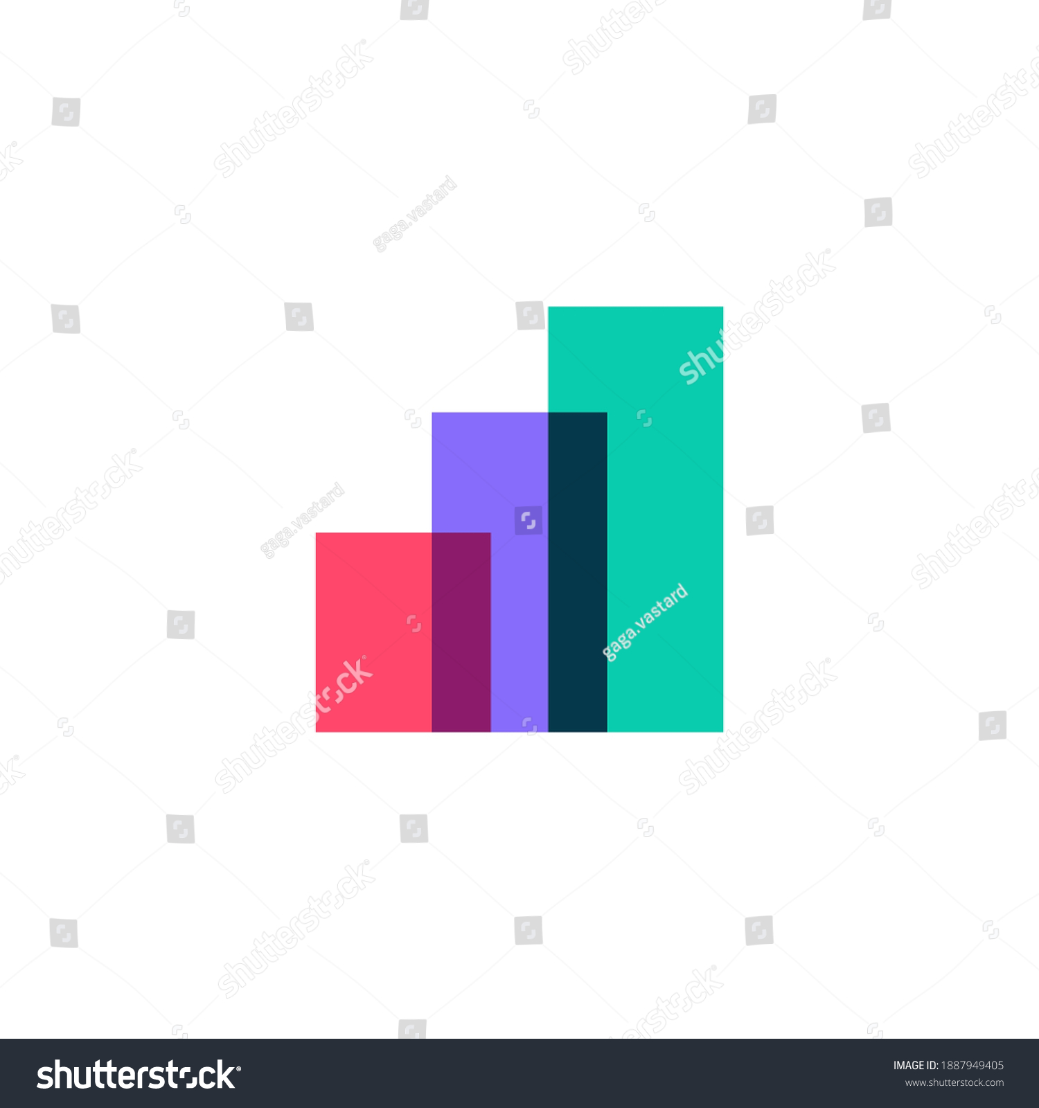 Colorful Bar Chart Overlap Logo Vector Stock Vector (Royalty Free ...