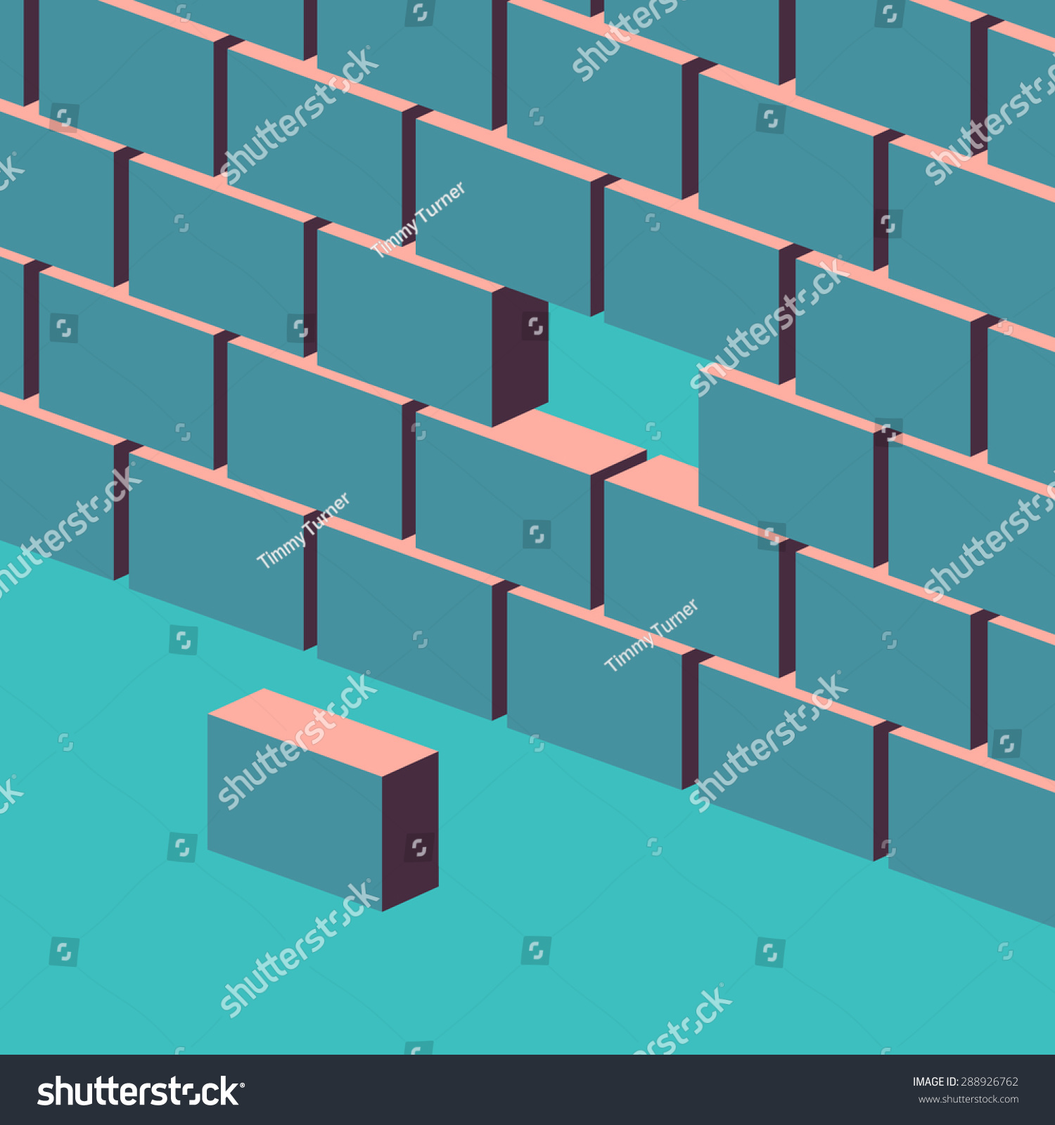 Colorful Block Broken Wall Stock Vector (Royalty Free) 288926762 ...