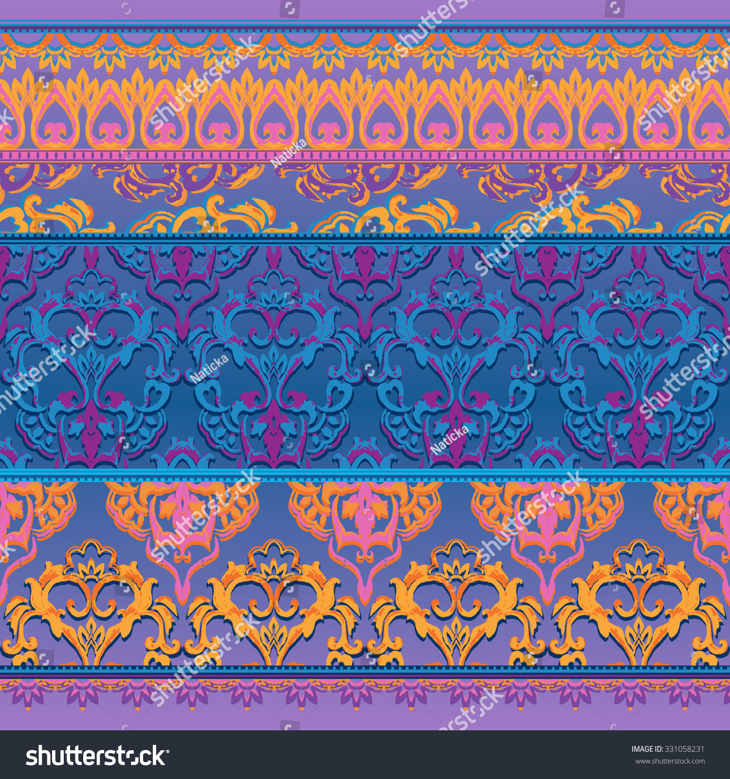 Colorful Border Pattern Seamless Lace Background Stock Vector (Royalty ...