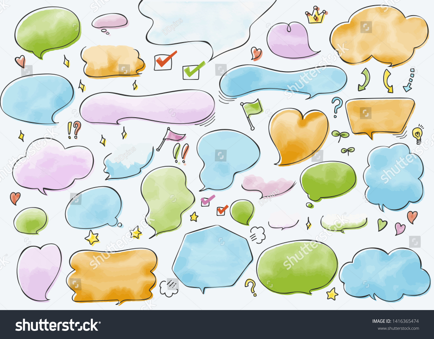 Colorful Bubbles Doodle Vector Set Stock Vector (Royalty Free ...