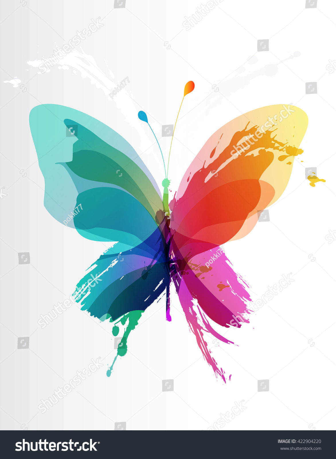 Colorful Butterfly Created Splash Colored Objects Stock Vector (Royalty ...