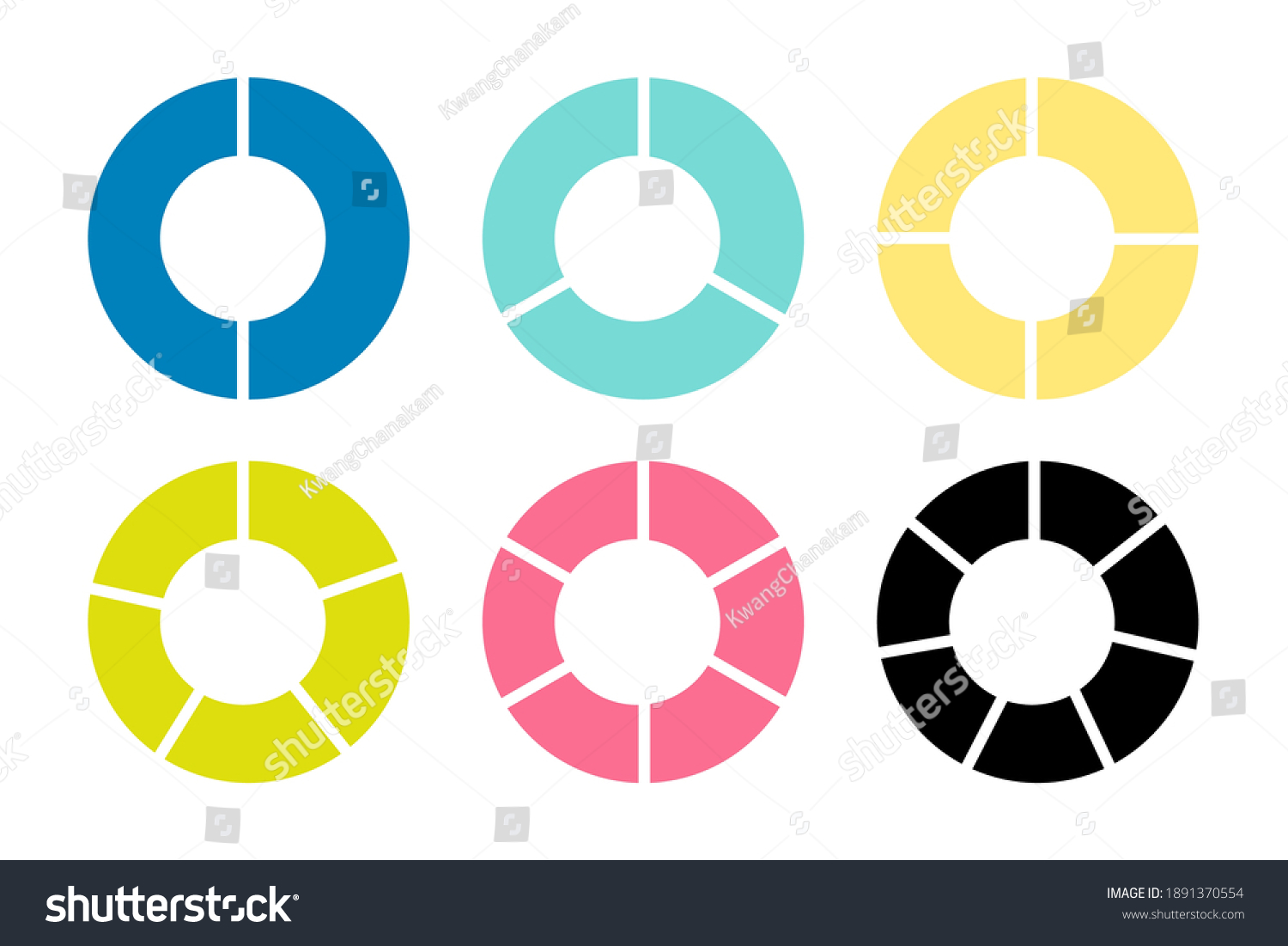 Colorful Circle Graph Icon Set Isolate Stock Vector (Royalty Free ...