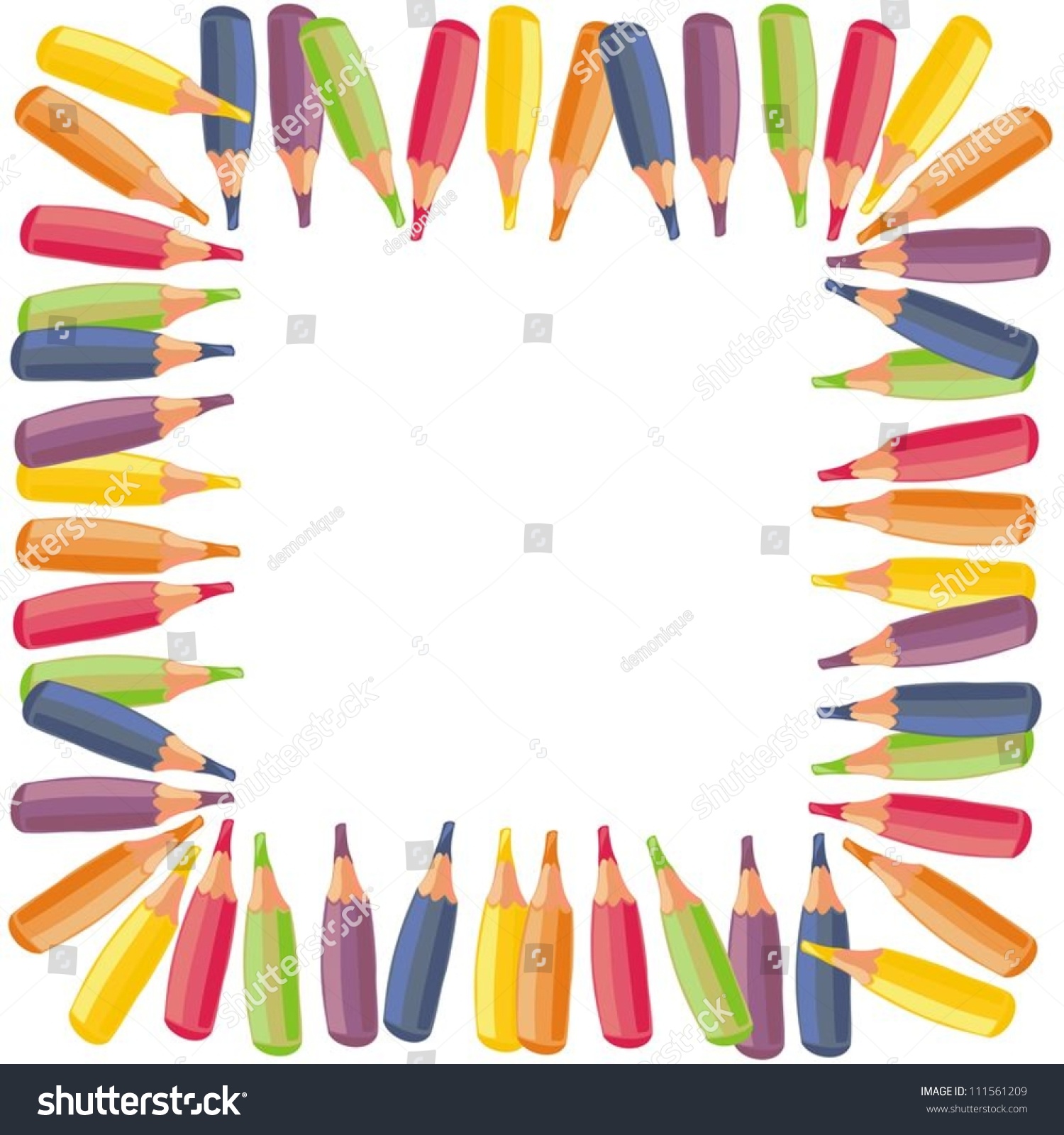 Colorful Crayons Template Stock Vector (Royalty Free) 111561209 ...