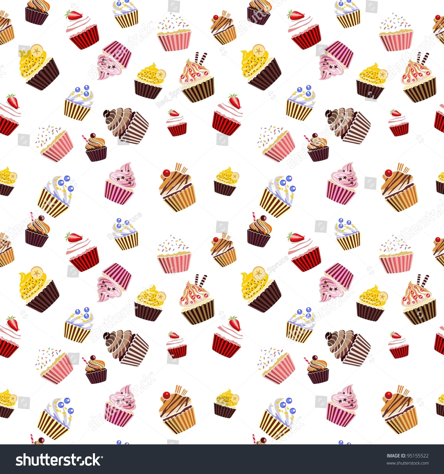Colorful Cupcakes Seamless Texture Background Backdrop Stock Vector ...