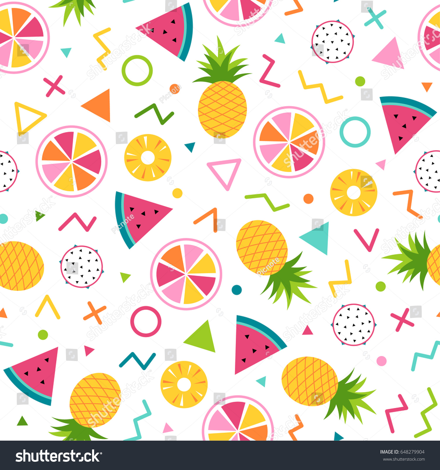 Colorful Cute Tropical Seamless Pattern Background Stock Vector ...