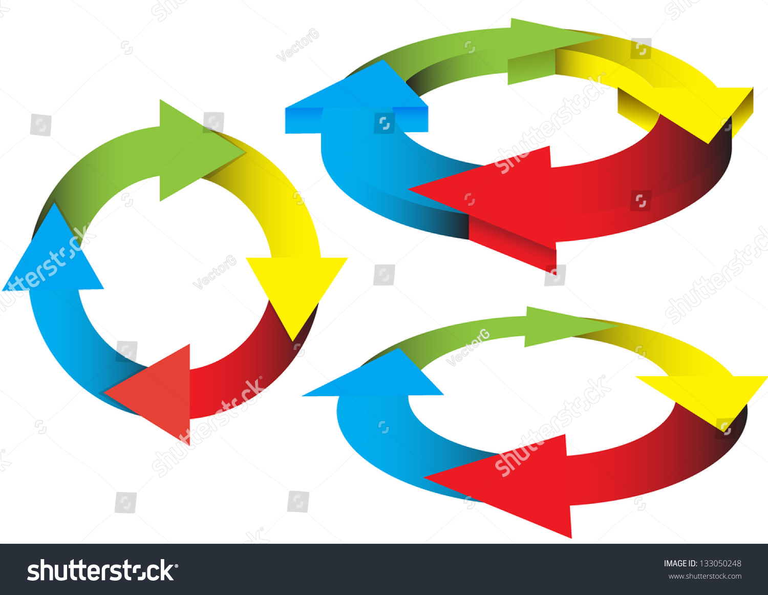 Colorful 3d Circle Diagram Vector 库存矢量图（免版税）133050248 | Shutterstock