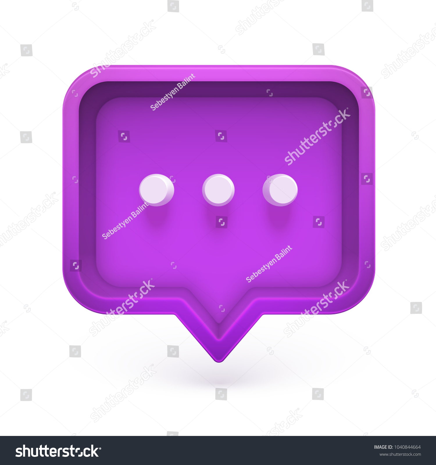 Colorful 3d Speech Bubble Three Dots Stock Vector (Royalty Free) 1040844664