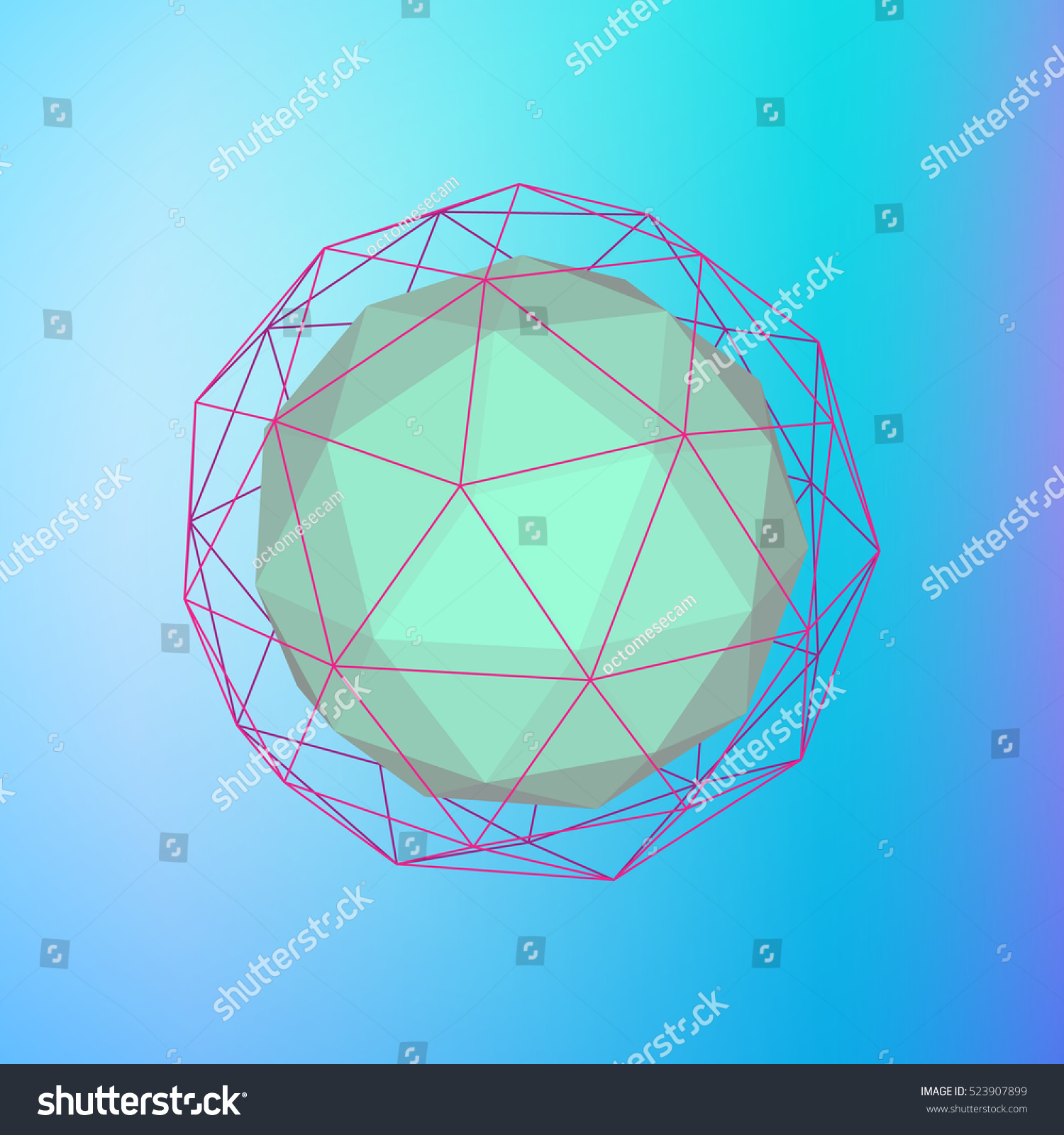 Colorful 3d Sphere Triangular Framework Modern Stock Vector (Royalty ...