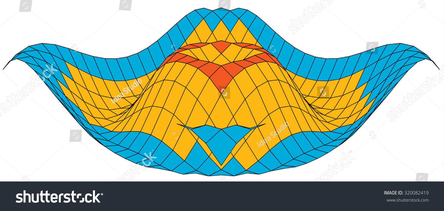 Colorful 3d Surface Graph Mathematical Function: vector de stock (libre ...
