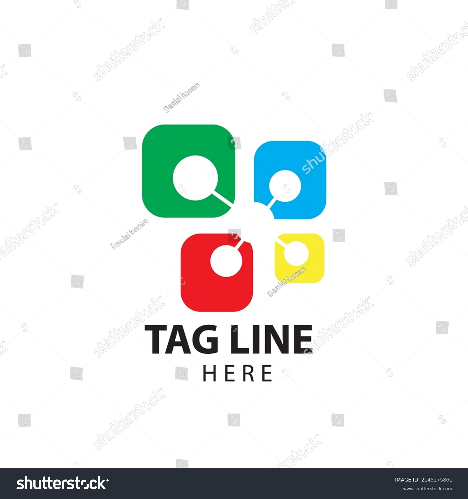 Colorful Data Technology Logo Design Simple Stock Vector (Royalty Free ...