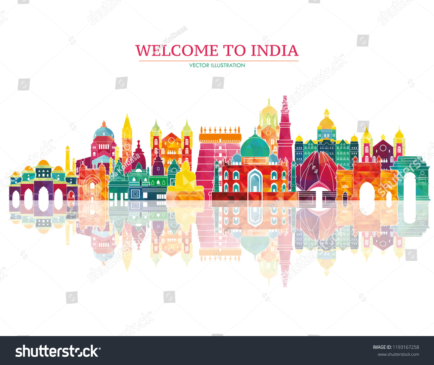 Colorful Detailed India Skyline Travel Tourism Stock Vector (Royalty ... Colorful Detailed India Skyline Travel Tourism Stock Vector (Royalty ...