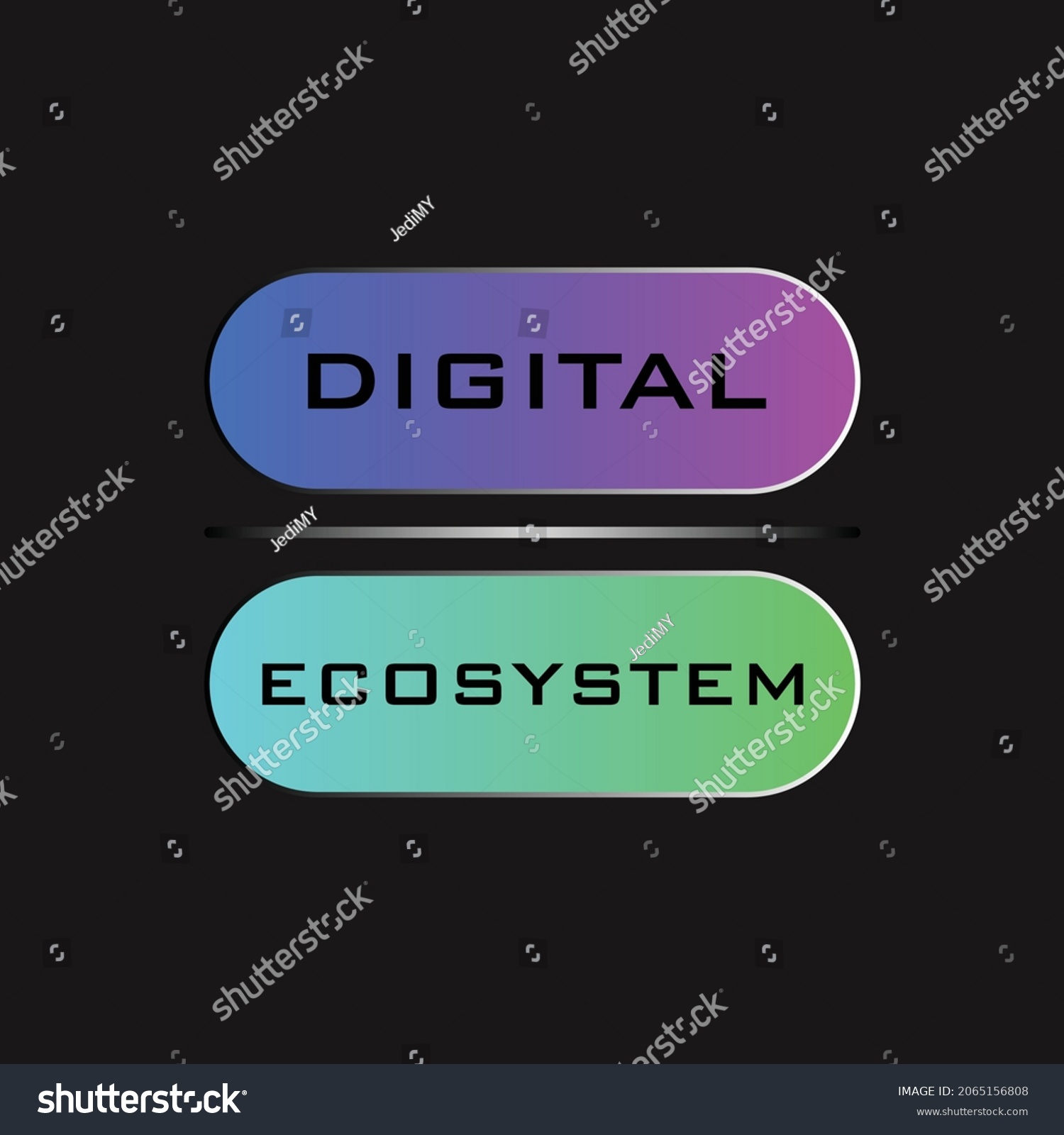 Colorful Digital Ecosystem Vector Illustration Stock Vector (Royalty ...