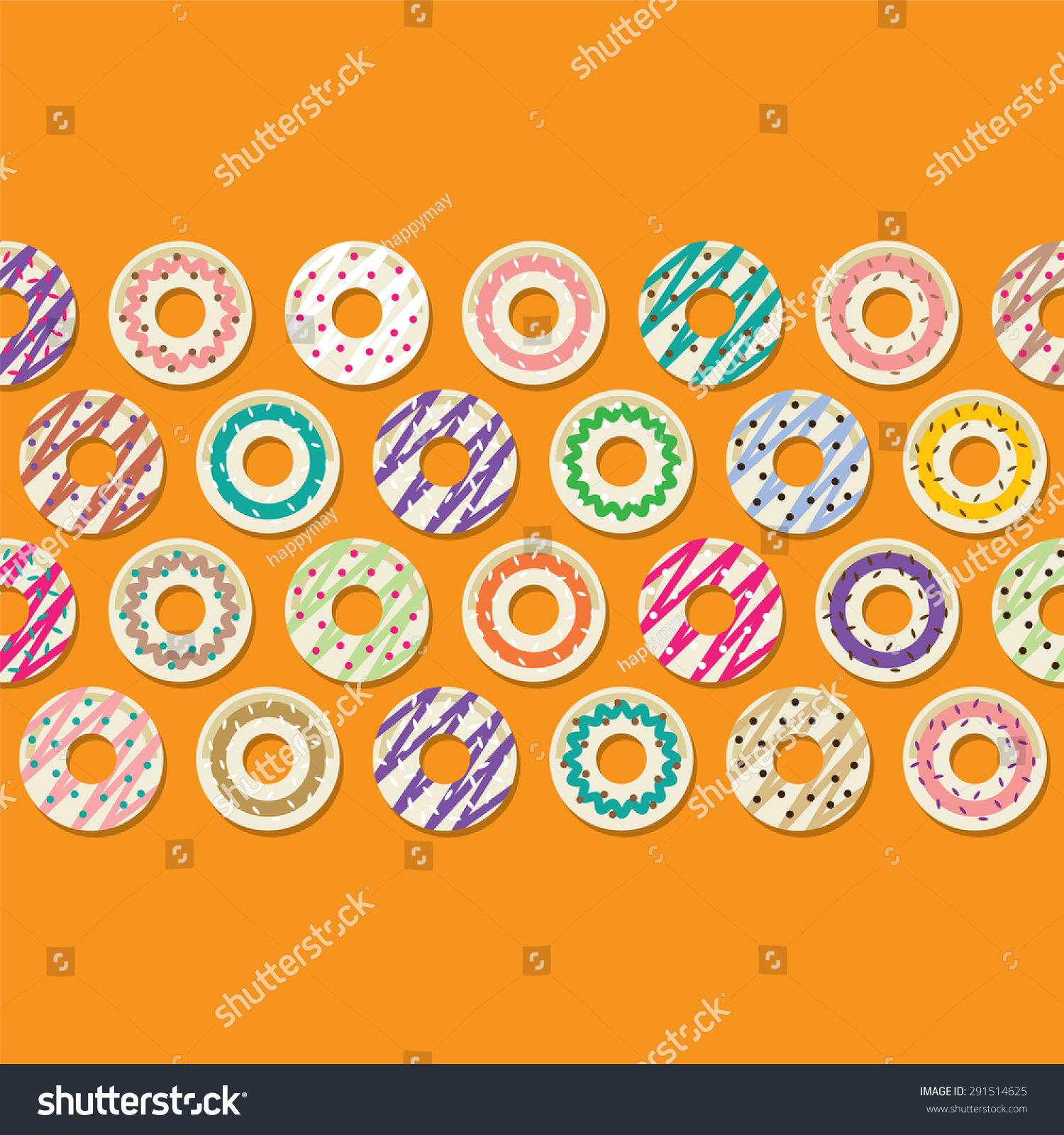 Colorful Donut Border Background Vector Illustration Stock Vector ...