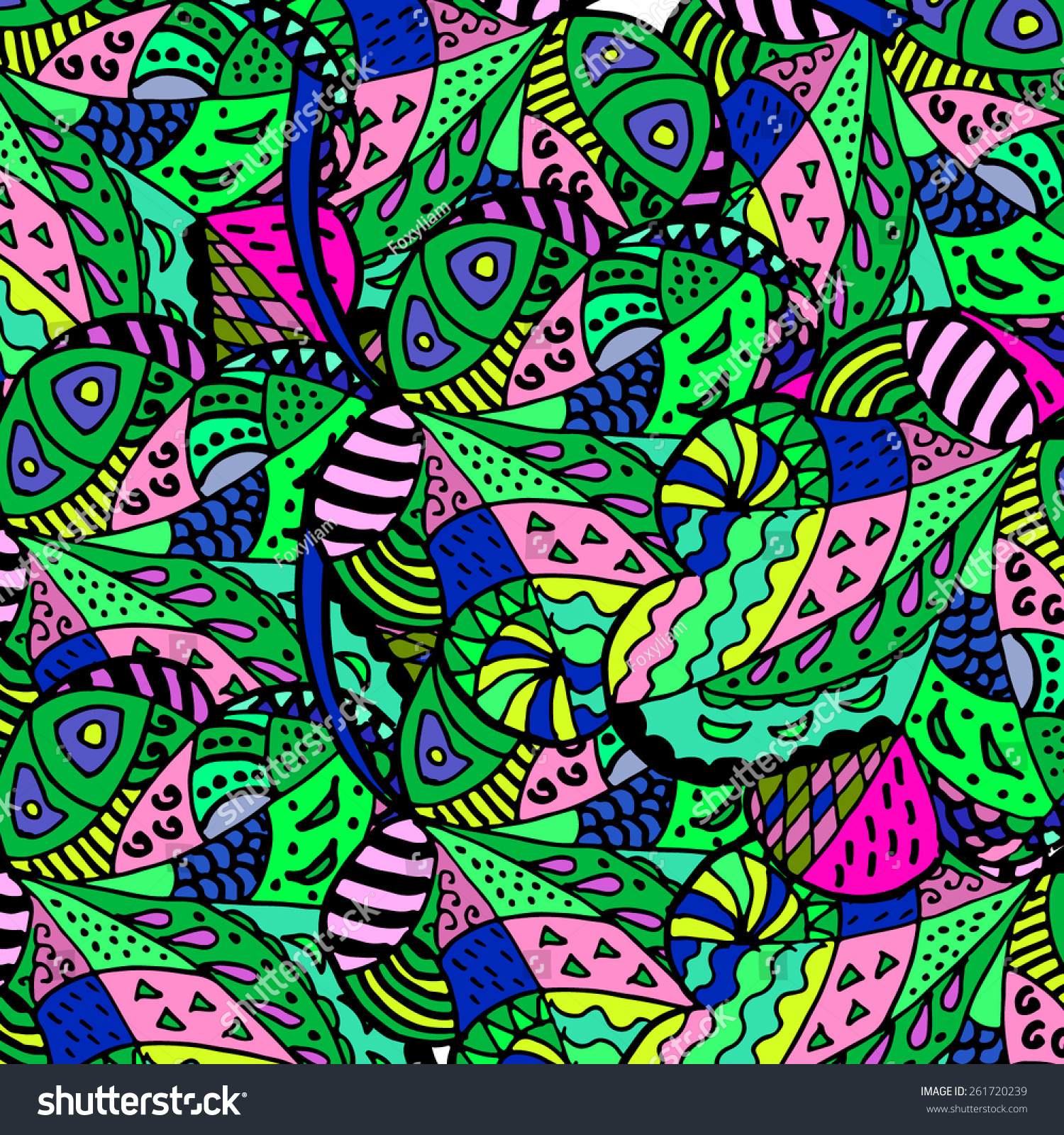 Colorful Doodle Background Stock Vector (Royalty Free) 261720239