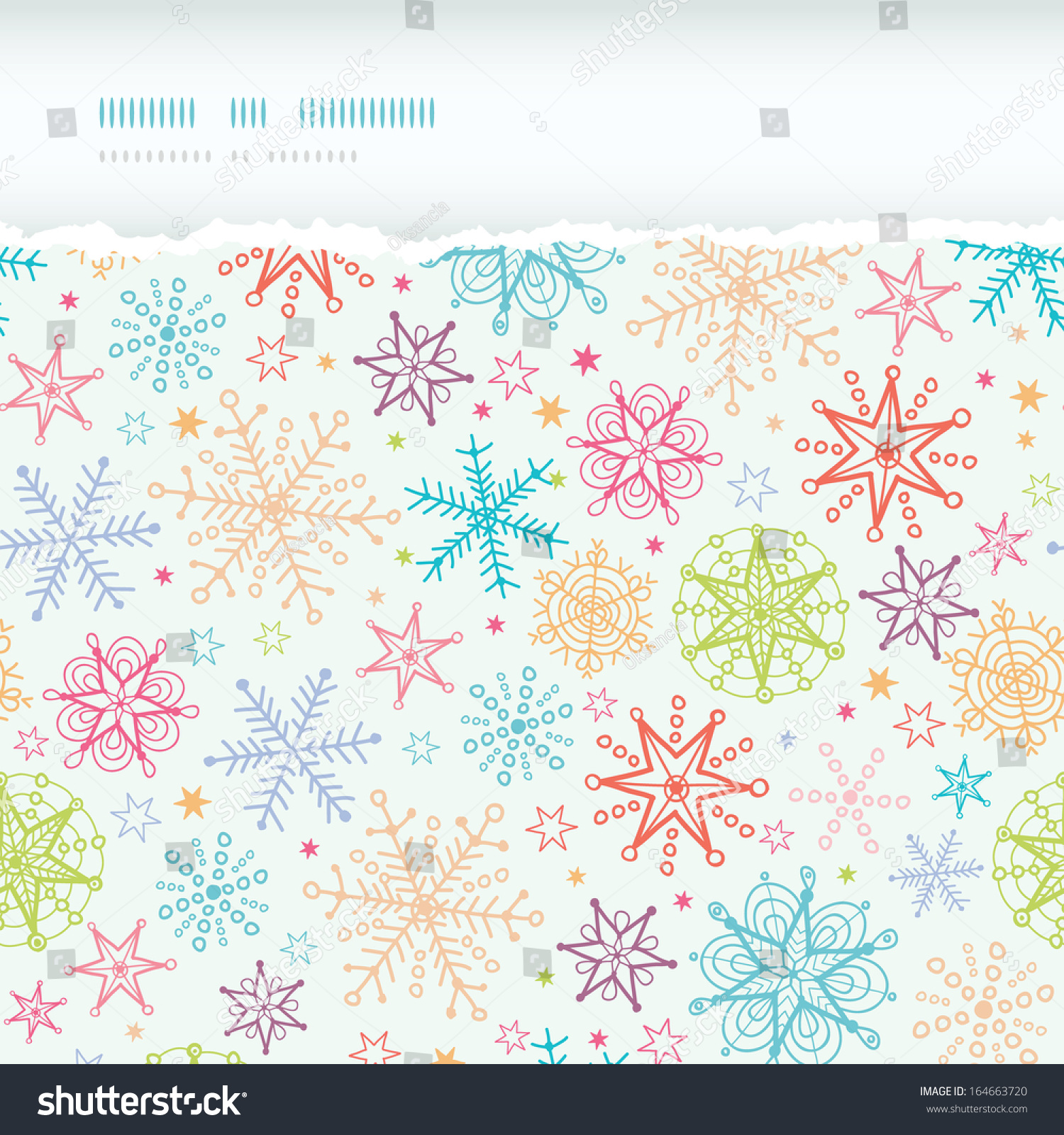 Colorful Doodle Snowflakes Horizontal Torn Frame Stock Vector (Royalty Free) 164663720 ...