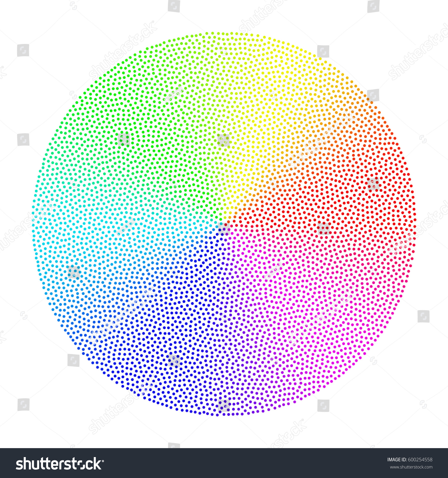 Colorful Dotted Conical Gradient Circle Vector: vector de stock (libre ...