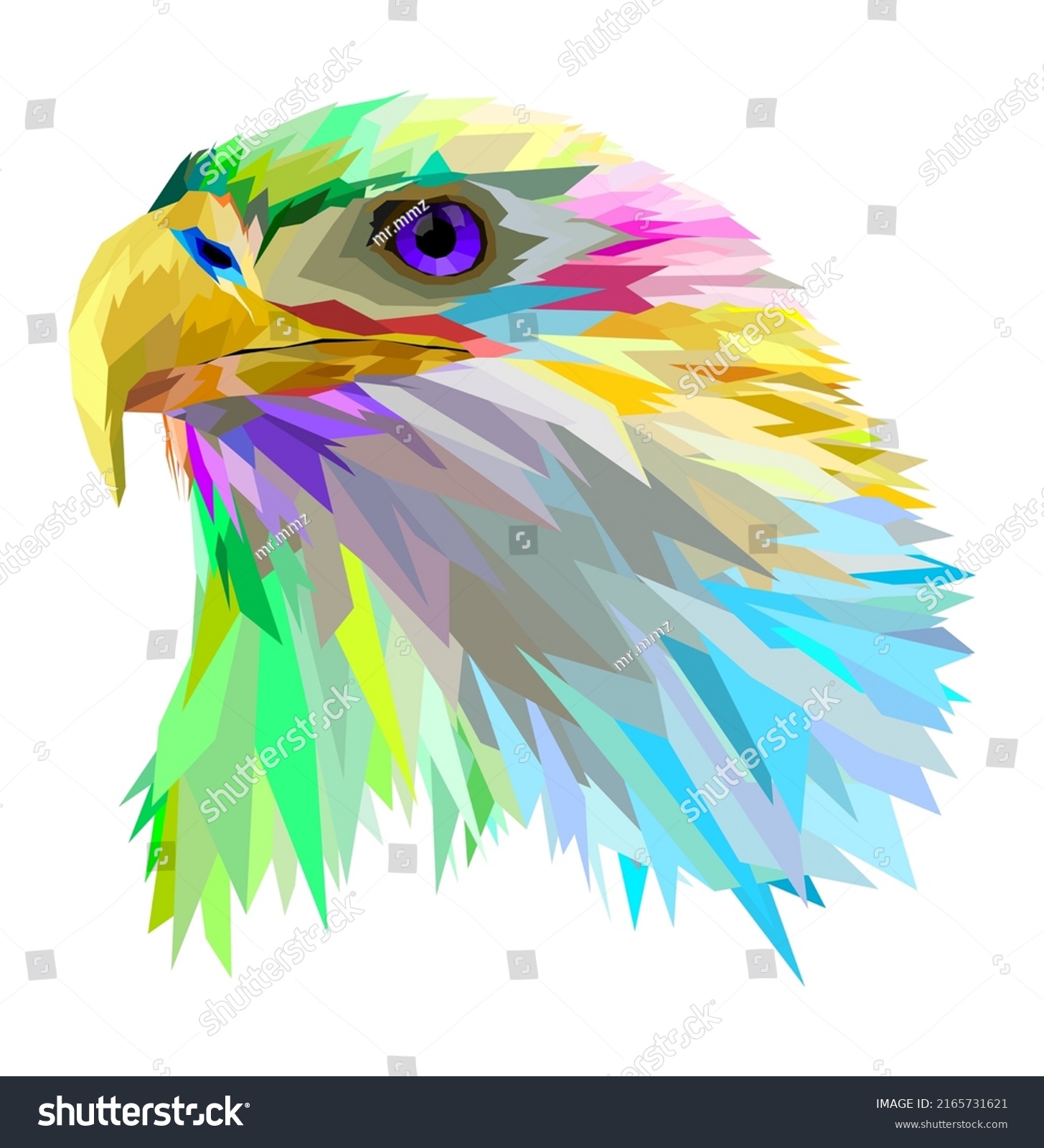 Colorful Eagle Head Wpap Vector Stock Vector (Royalty Free) 2165731621 ...