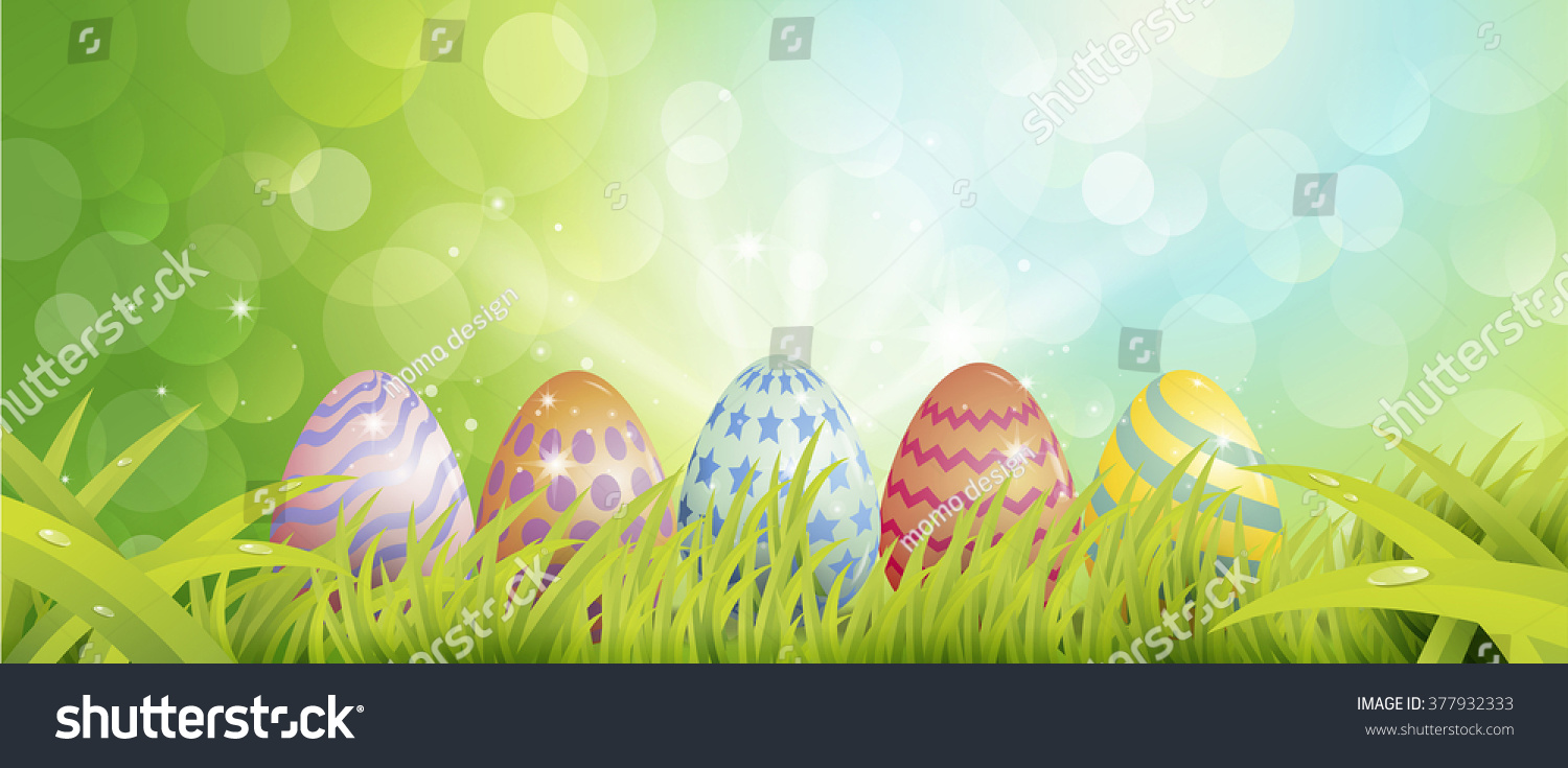 Colorful Easter Eggs Blur Background Stock Vector (Royalty Free ...