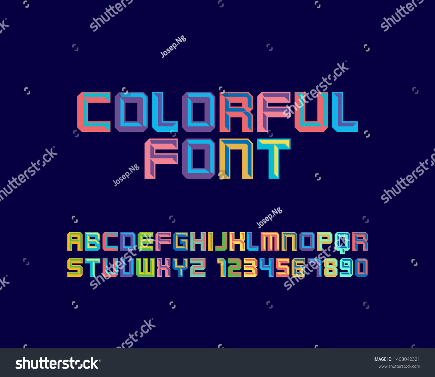 Colorful Emboss Font Set Vector Format Stock Vector (Royalty Free ...