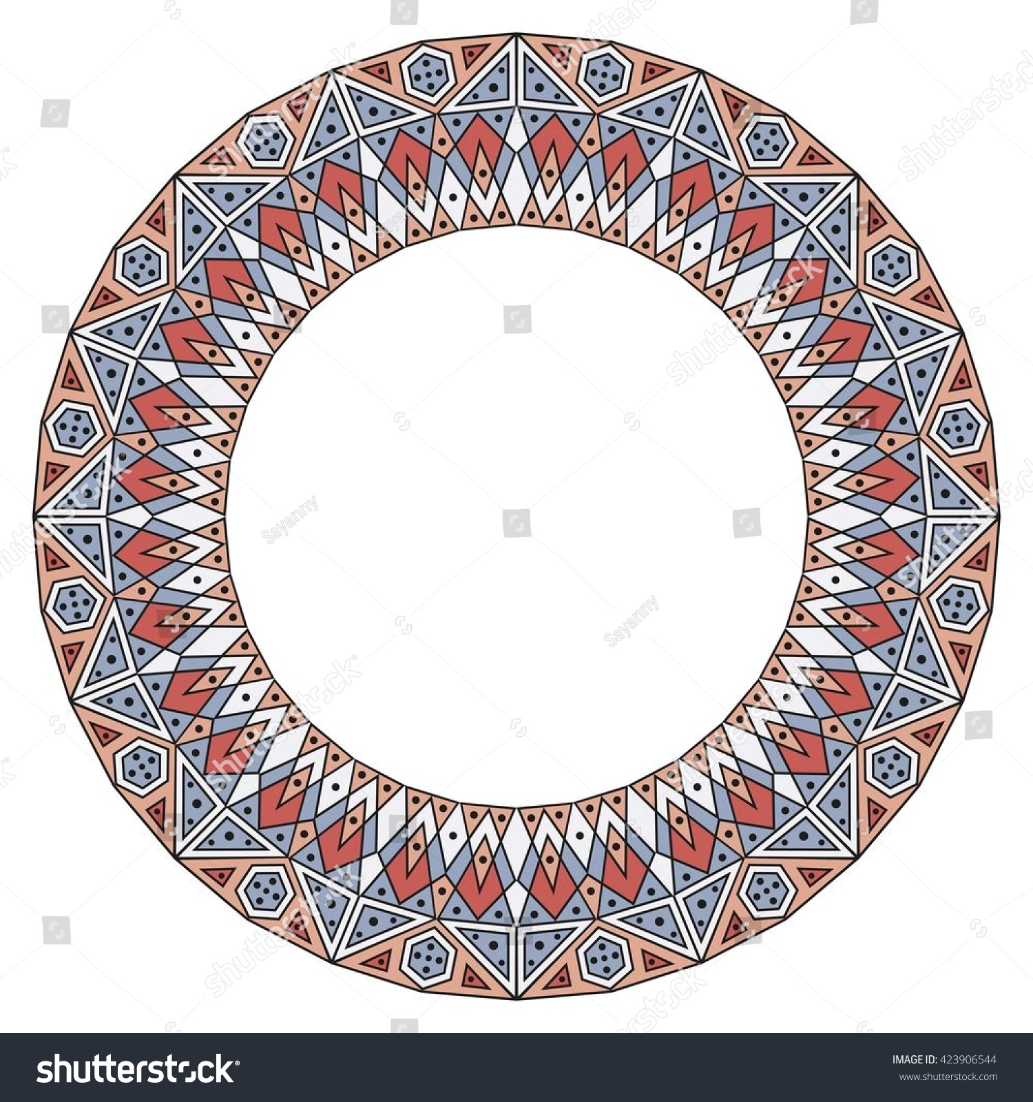Colorful Ethnic Patterned Frame Vector Ornamental Stock Vector (Royalty ...