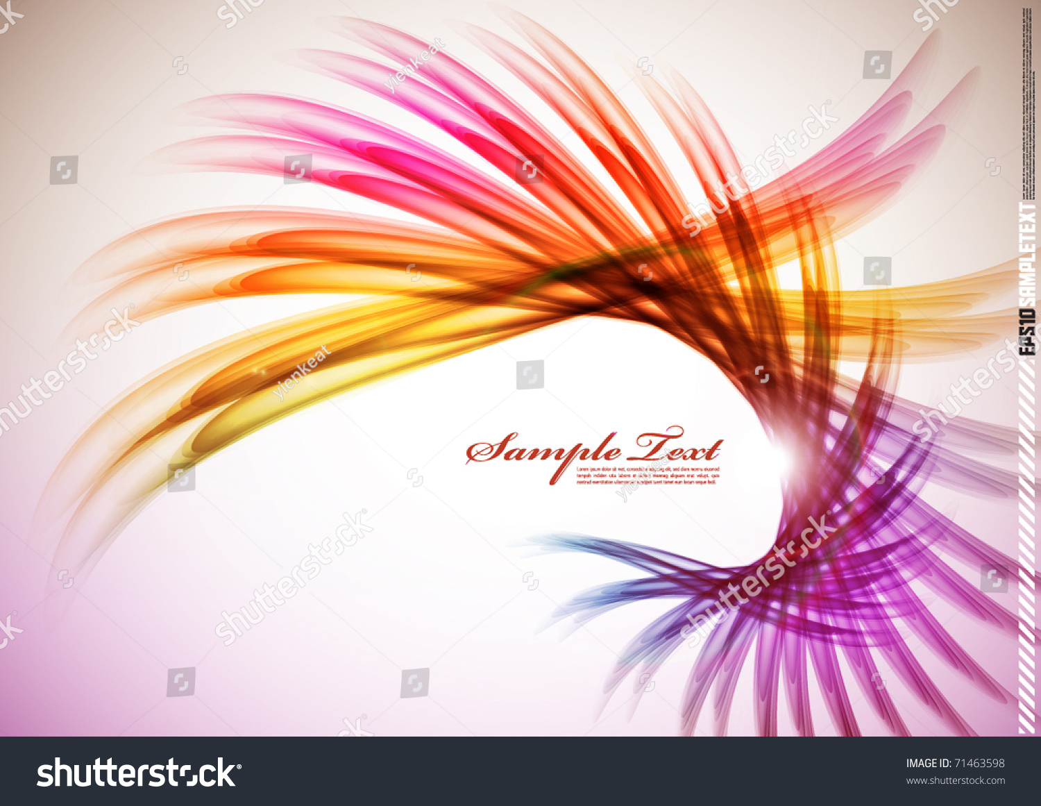 Colorful Feather Wave Stock Vector (Royalty Free) 71463598 | Shutterstock