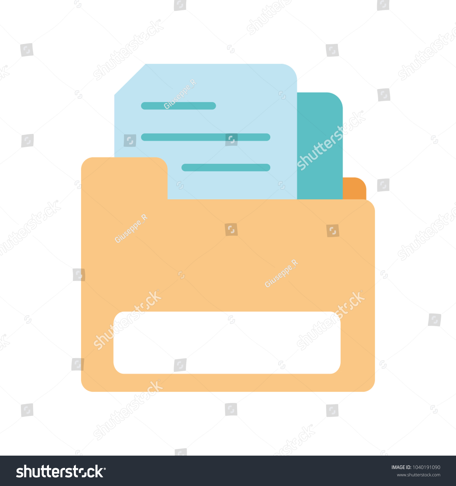 Colorful File Folder Document Information Paper Stock Vector (Royalty ...
