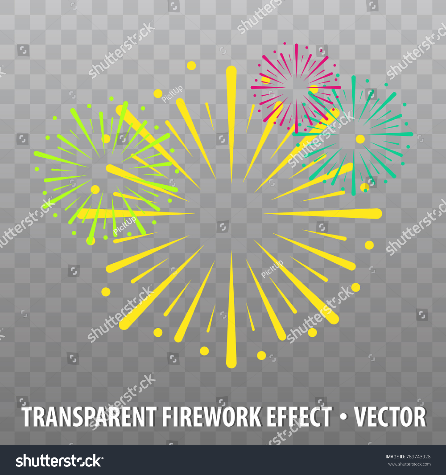 Colorful Firework Effect Isolated On Transparent Stock Vector (Royalty ...