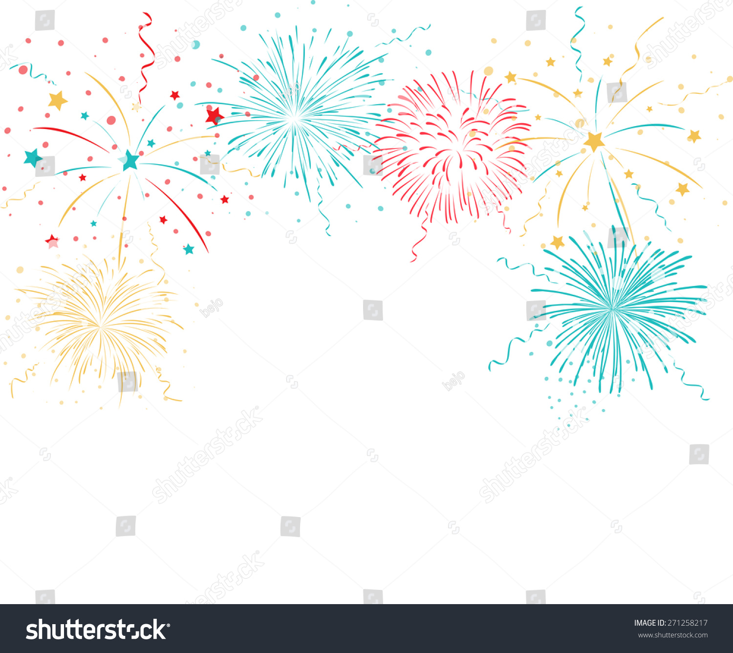Colorful Fireworks Background Stock Vector (Royalty Free) 271258217