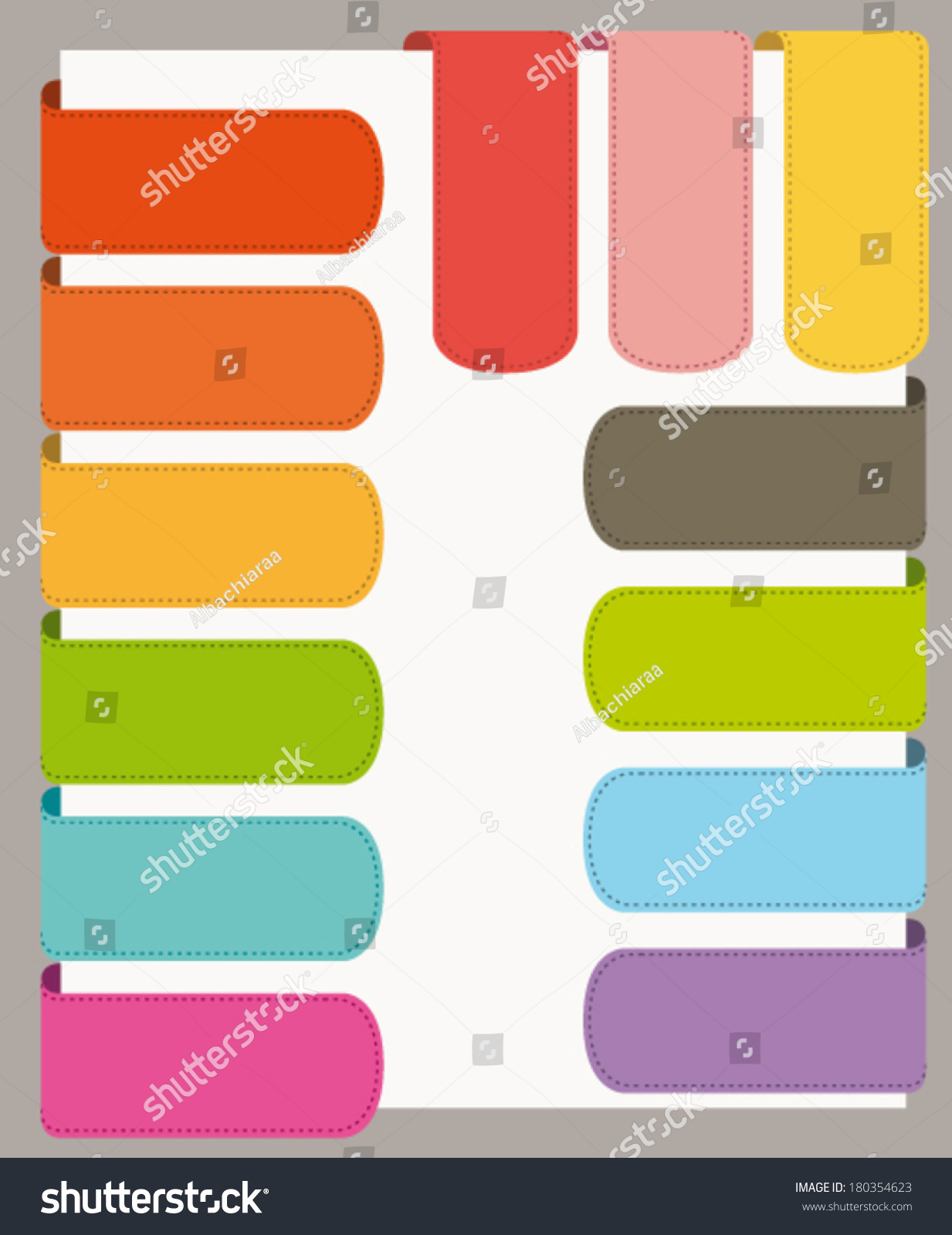 Colorful Flat Design Ui Bookmarks Set Stock Vector (Royalty Free) 180354623