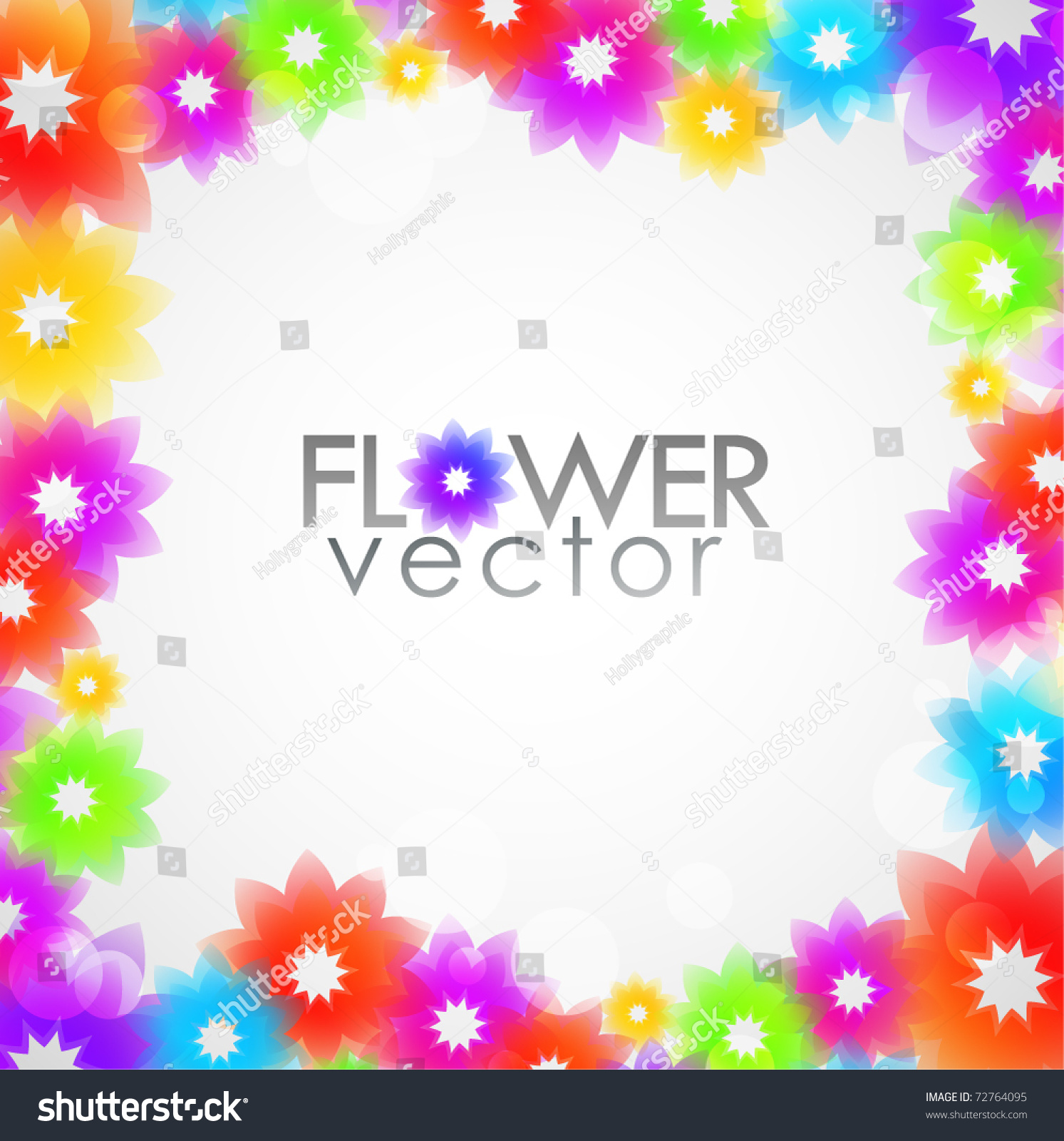Colorful Flower Border Vector: vector de stock (libre de regalías) 72764095