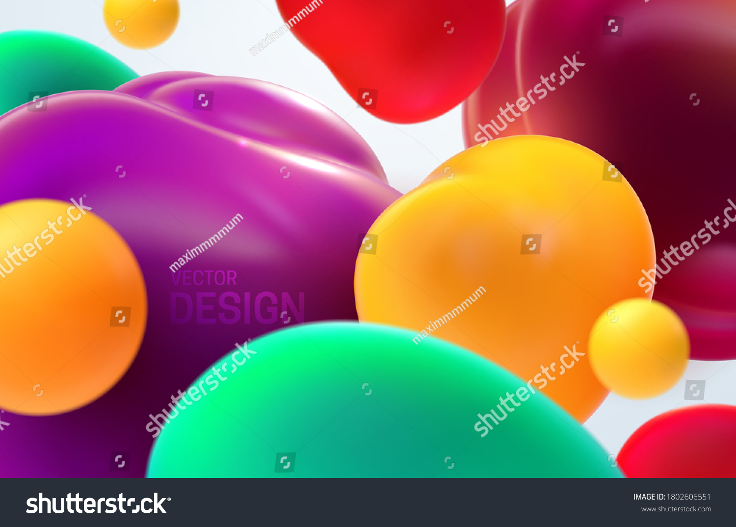Colorful Flowing Bubbles Vector 3d Illustration Stock Vector (Royalty ...