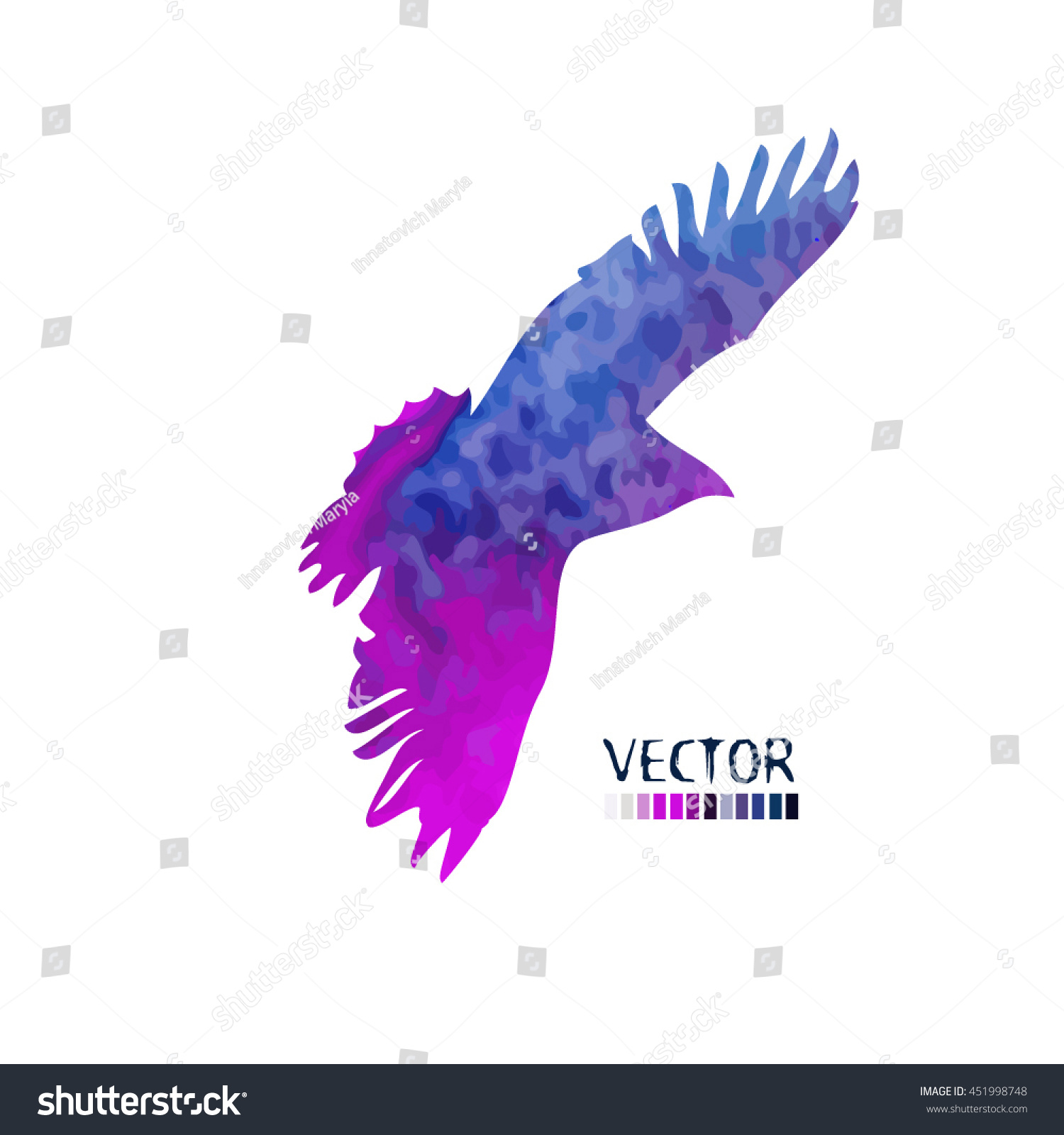 Colorful Flying Bird Vector Stock Vector (Royalty Free) 451998748