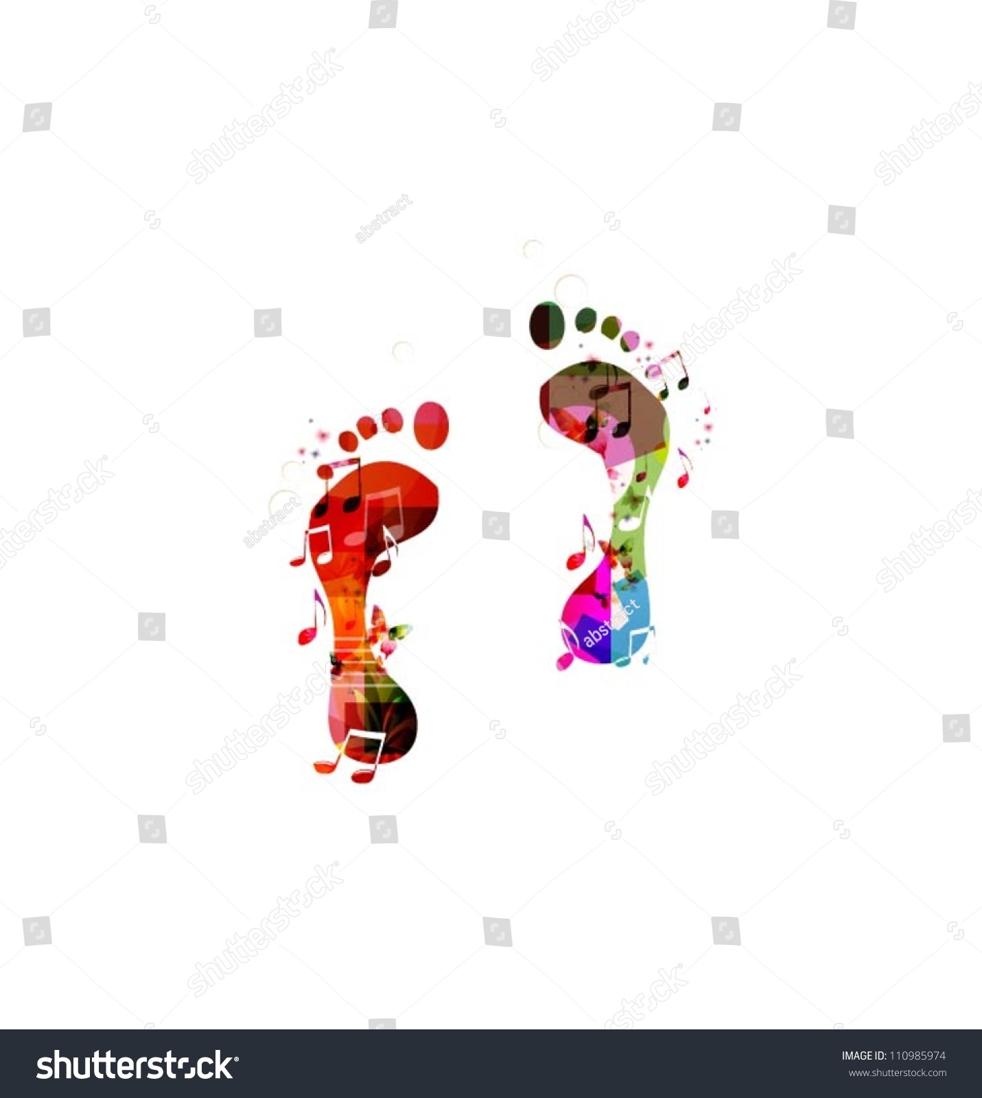 Colorful Footprints Background Stock Vector Illustration 110985974 ...