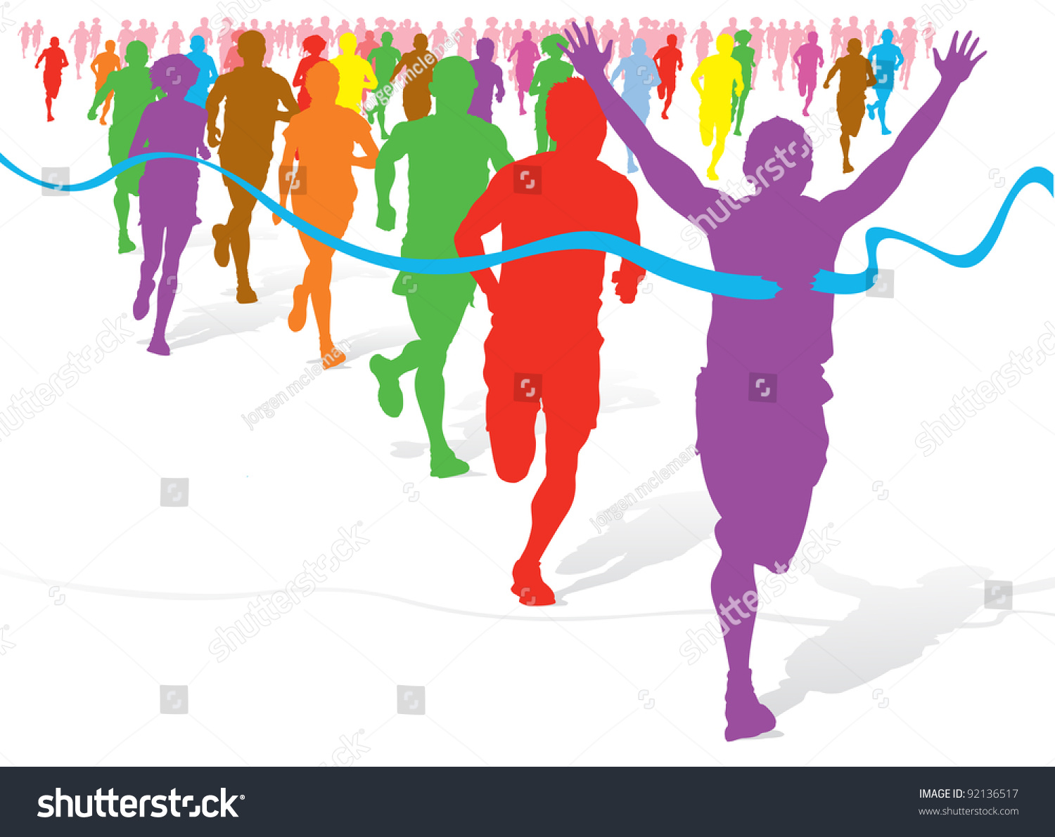 Colorful Fun Run Stock Vector 92136517 - Shutterstock