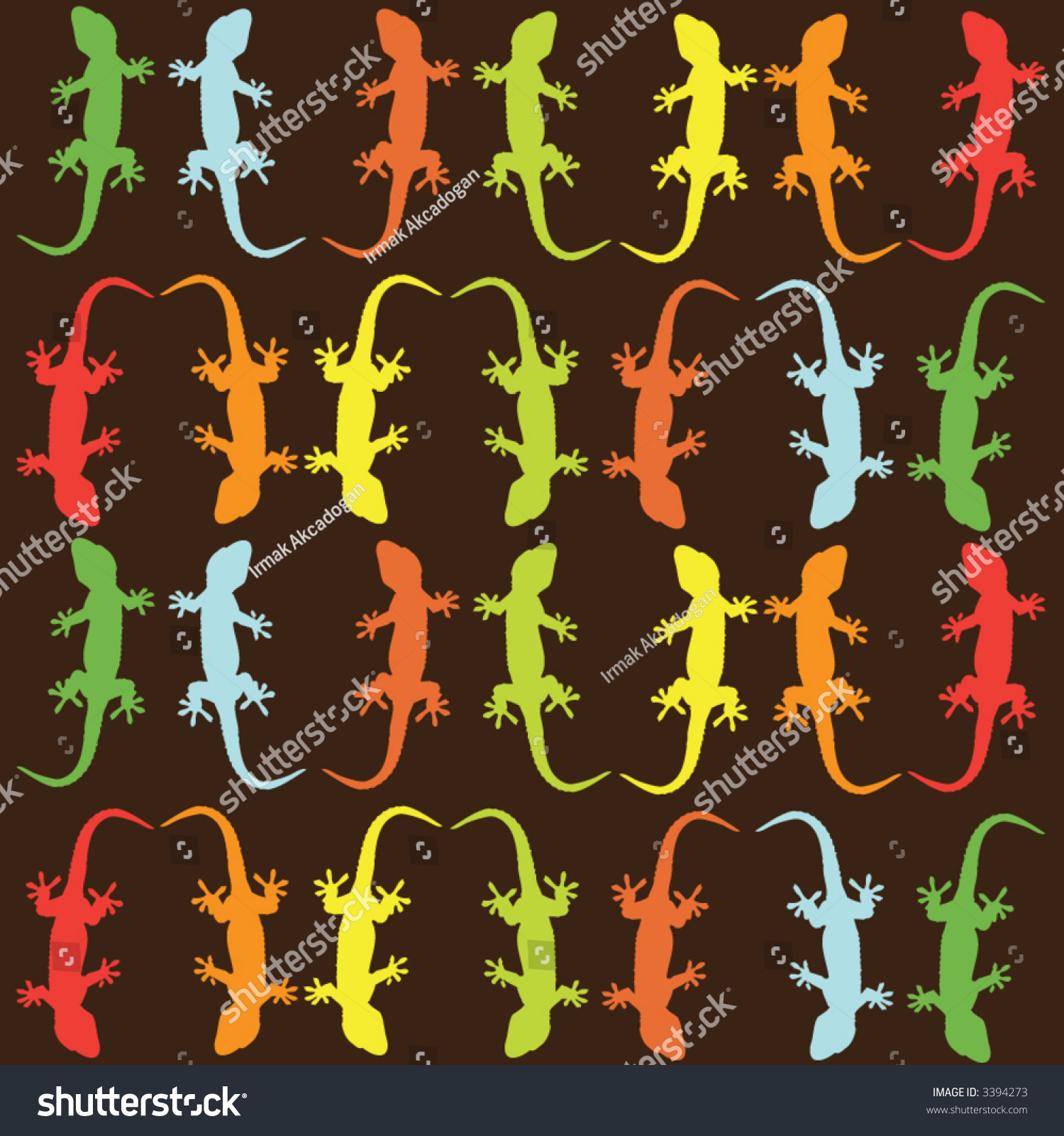 Colorful Gecko Stock Vector Illustration 3394273 : Shutterstock