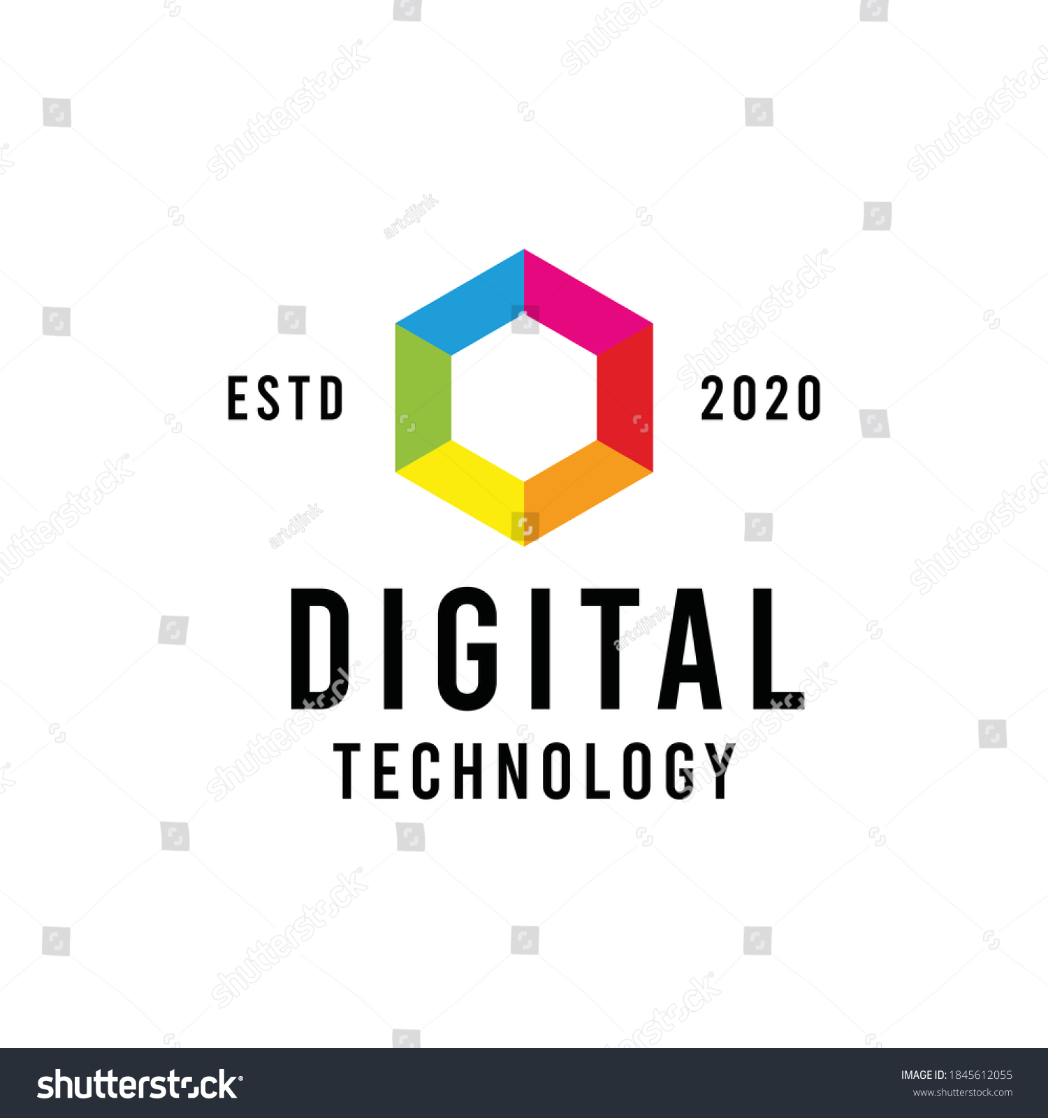 Colorful Geometric Technology Logo Design Vector Stock Vector (Royalty ...