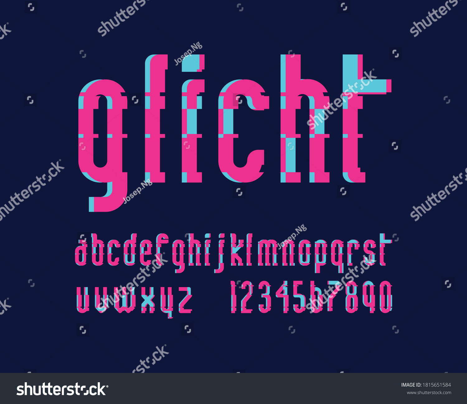 Colorful Glitch Font Set Vector Format Stock Vector (Royalty Free ...